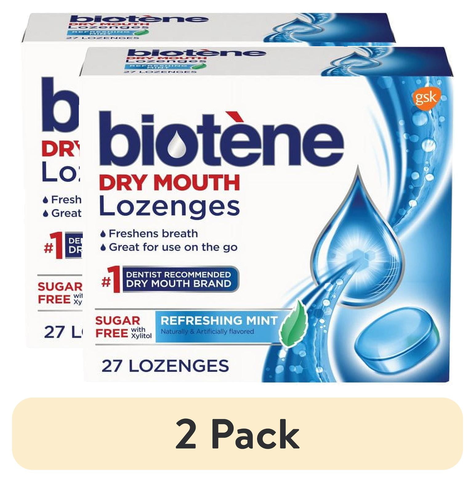 (2 pack) Biotene Dry Mouth Lozenges For Fresh Breath, Refreshing Mint ...