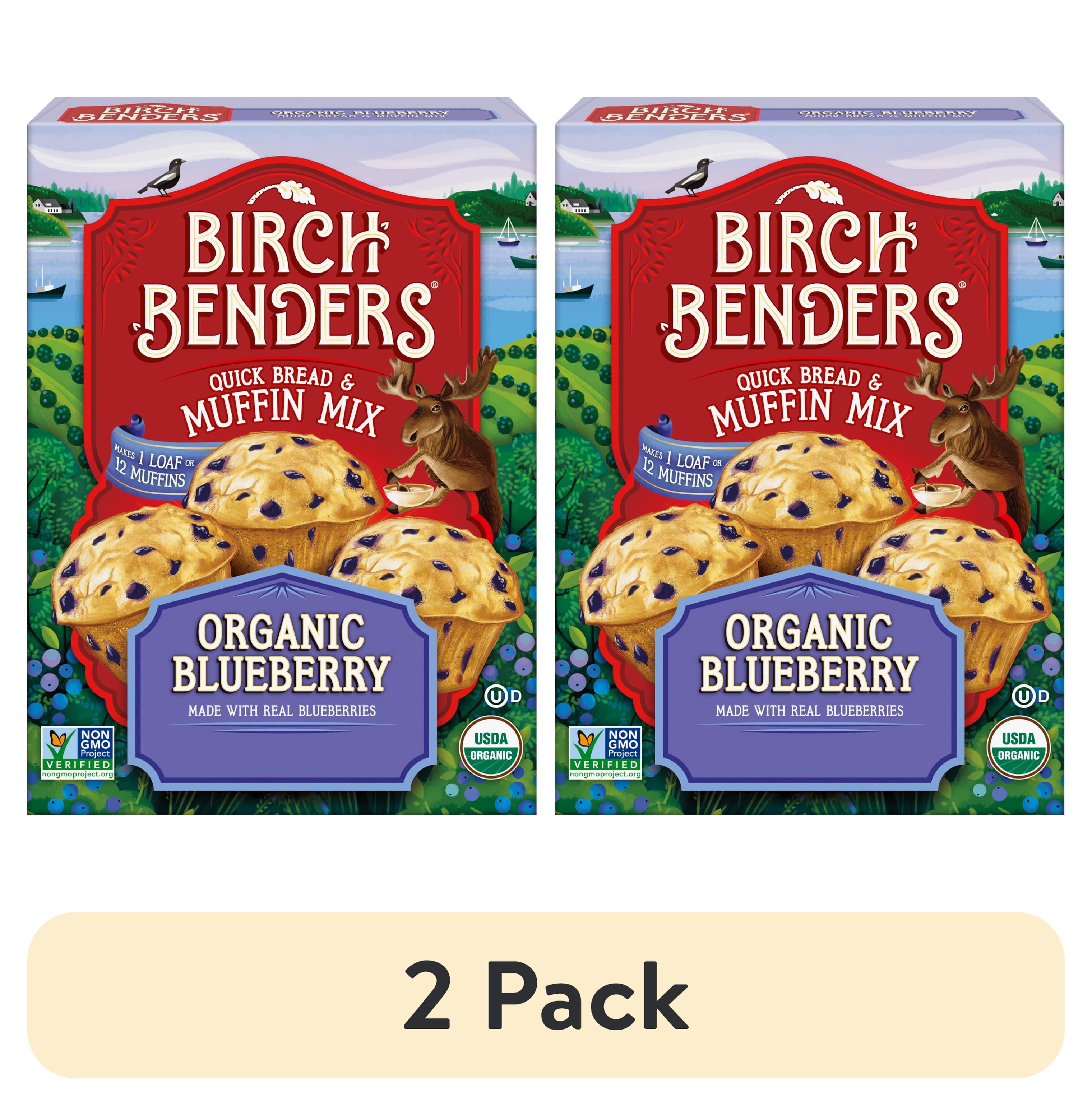 (2 pack) Birch Benders Organic Blueberry Muffin Mix, 13.5 oz Box ...