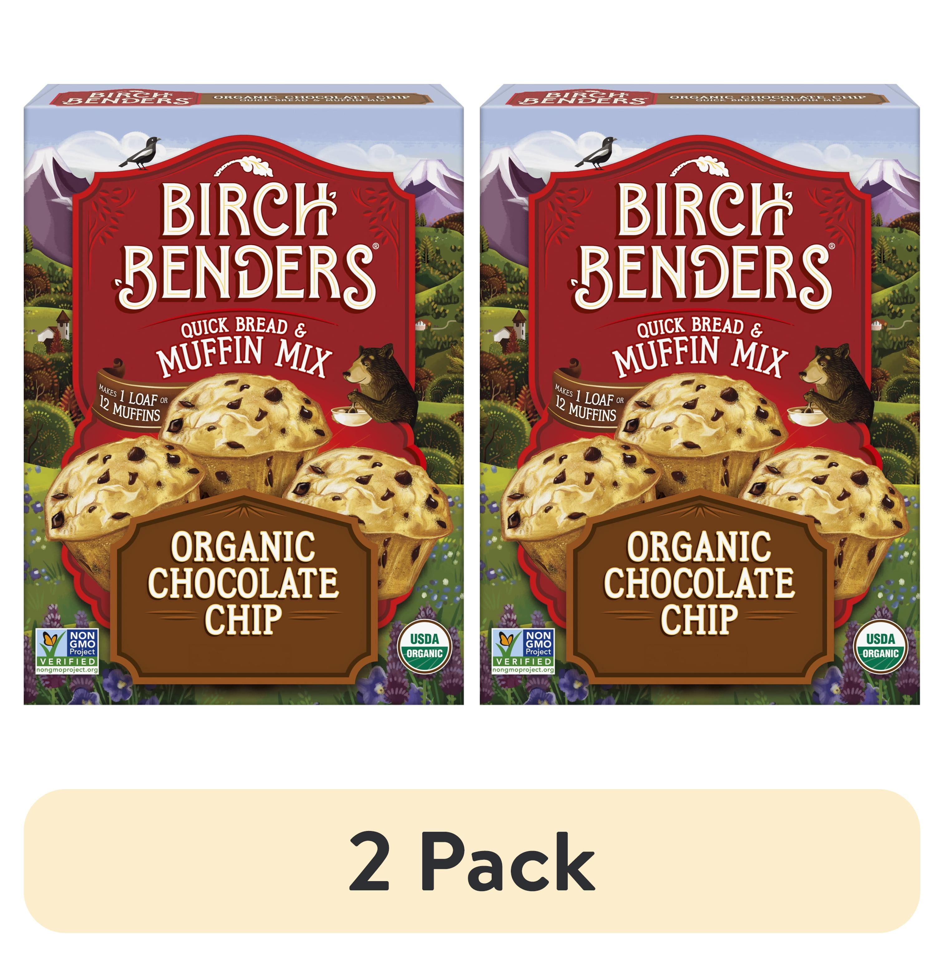 (2 pack) Birch Benders Organic Chocolate Chip Muffin Mix, 14.3 oz Box ...