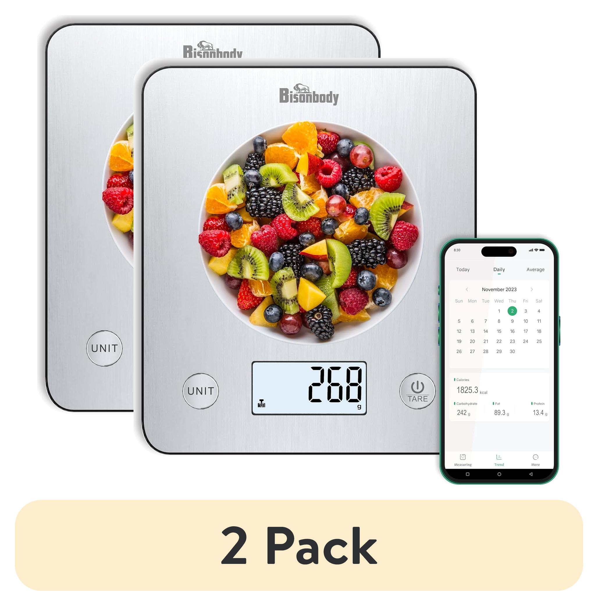 (2 pack) Bisonbody Digital Food Kitchen Scale with Smart App â Large ...