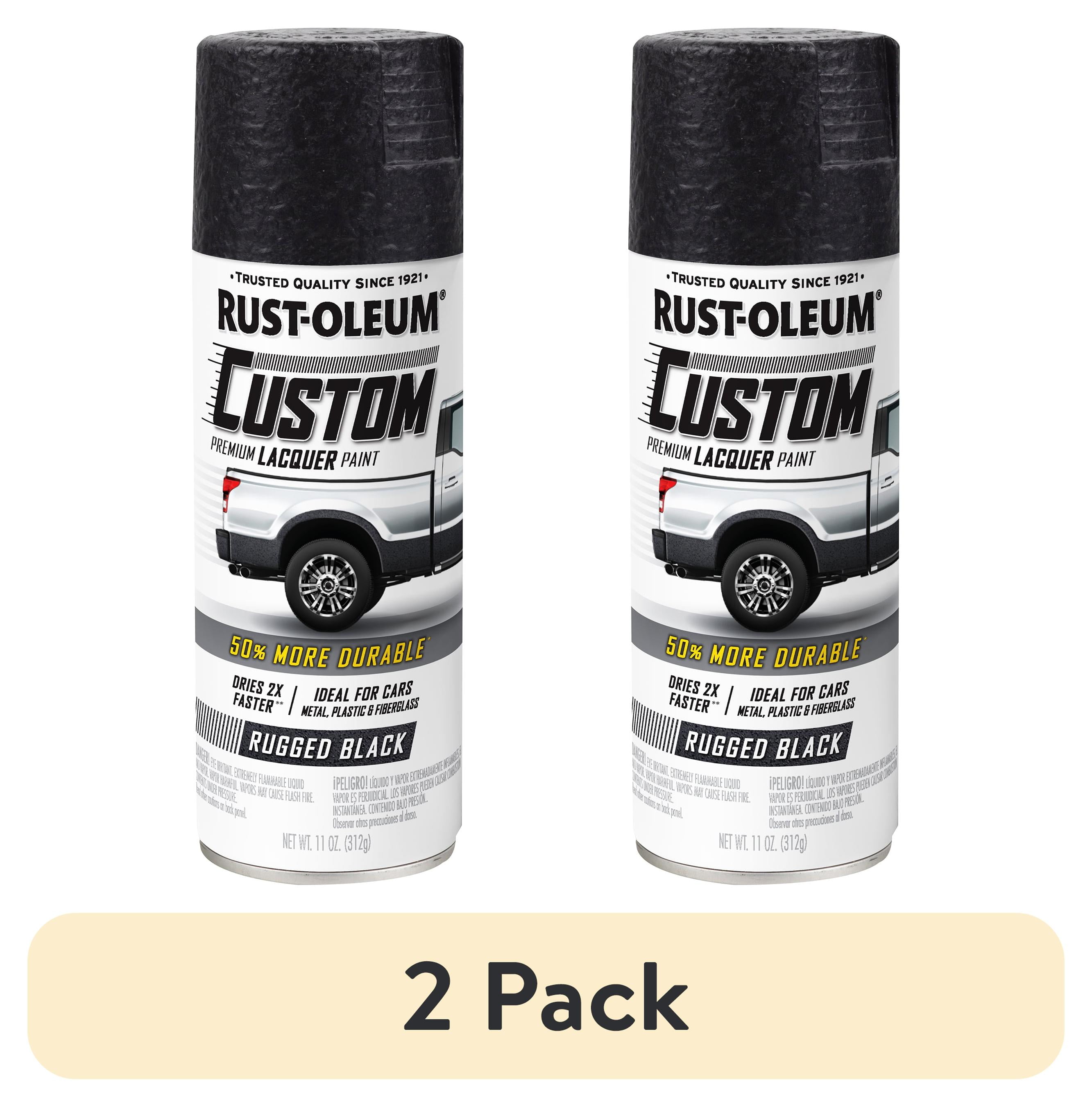 (2 pack) Black, Rust-Oleum Automotive Custom Matte Spray Paint-323350 ...