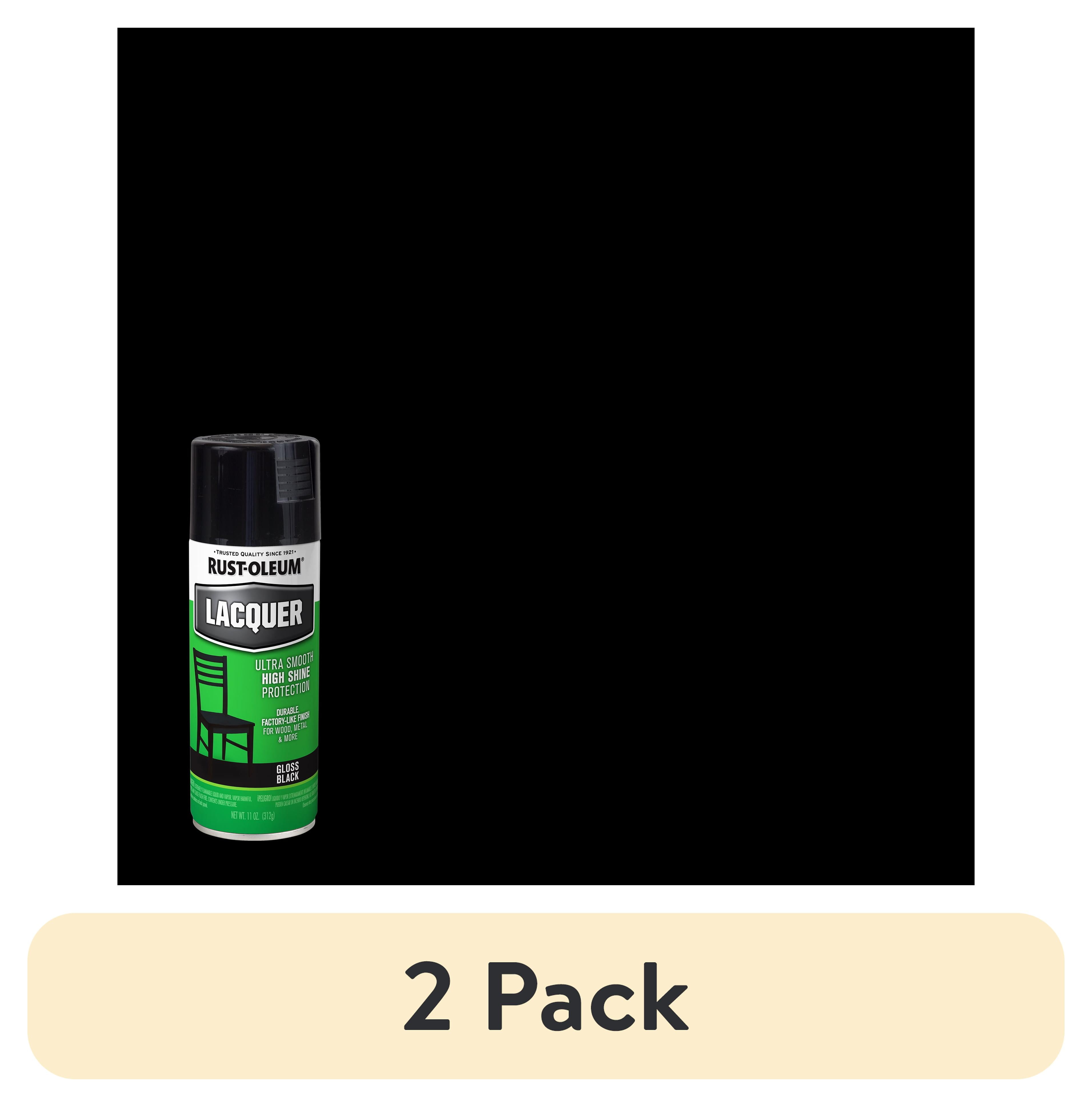 (2 pack) Black, Rust-Oleum Specialty Gloss Lacquer Spray Paint- 11 oz ...