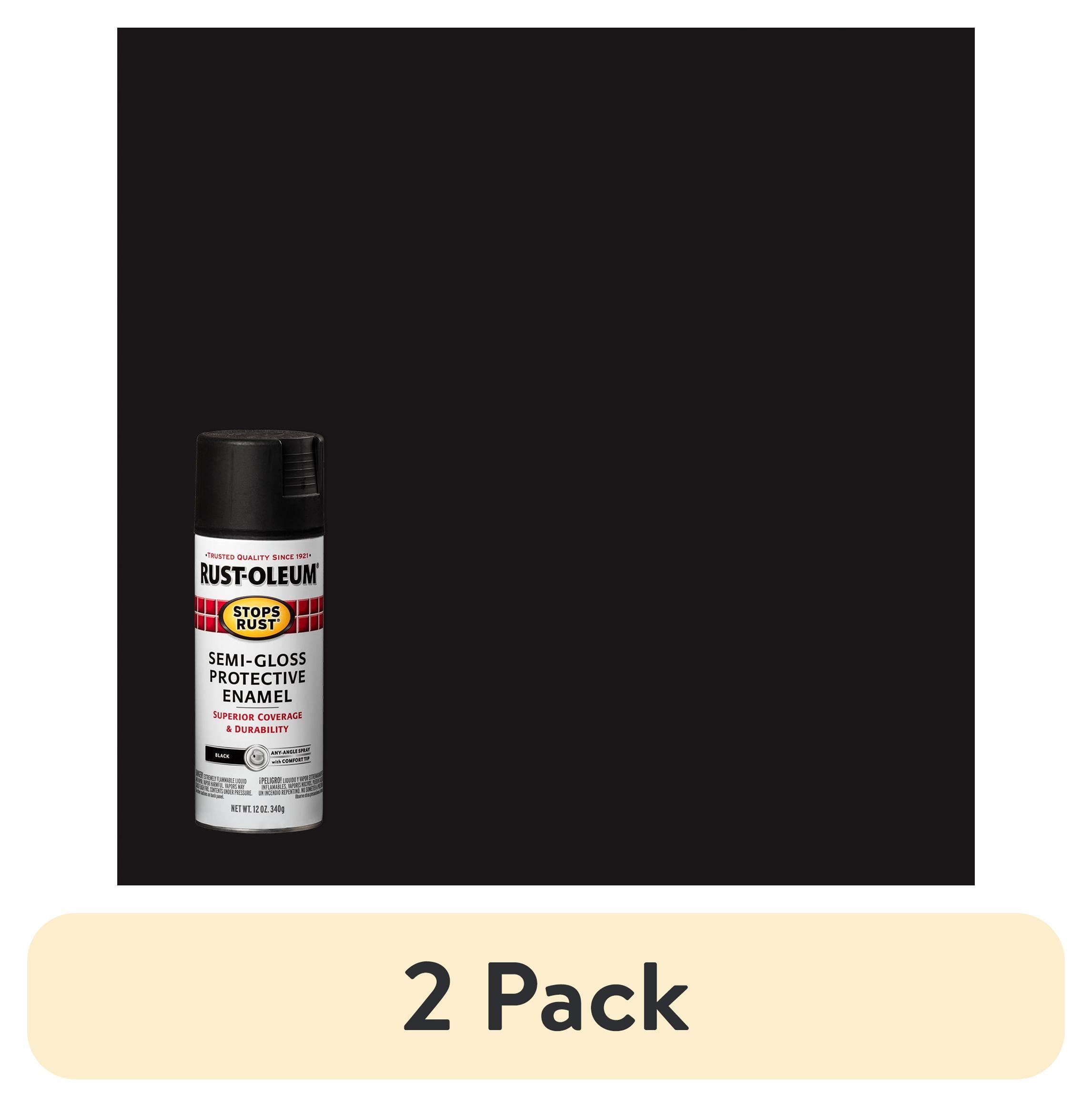 (2 pack) Black, Rust-Oleum Stops Rust Semi-Gloss Protective Enamel ...