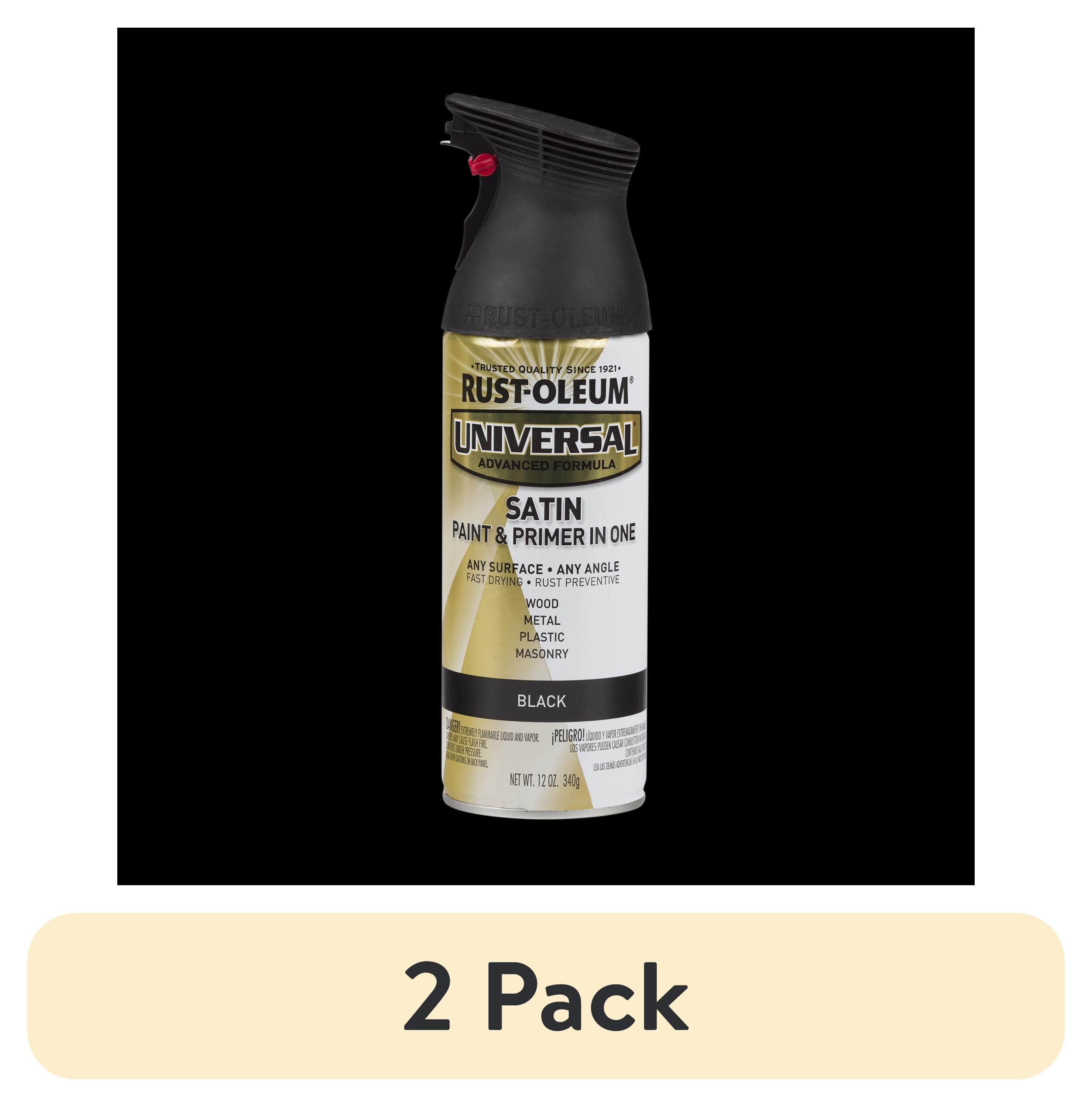 (2 pack) Black, Rust-Oleum Universal Paint & Primer Satin Spray Paint ...