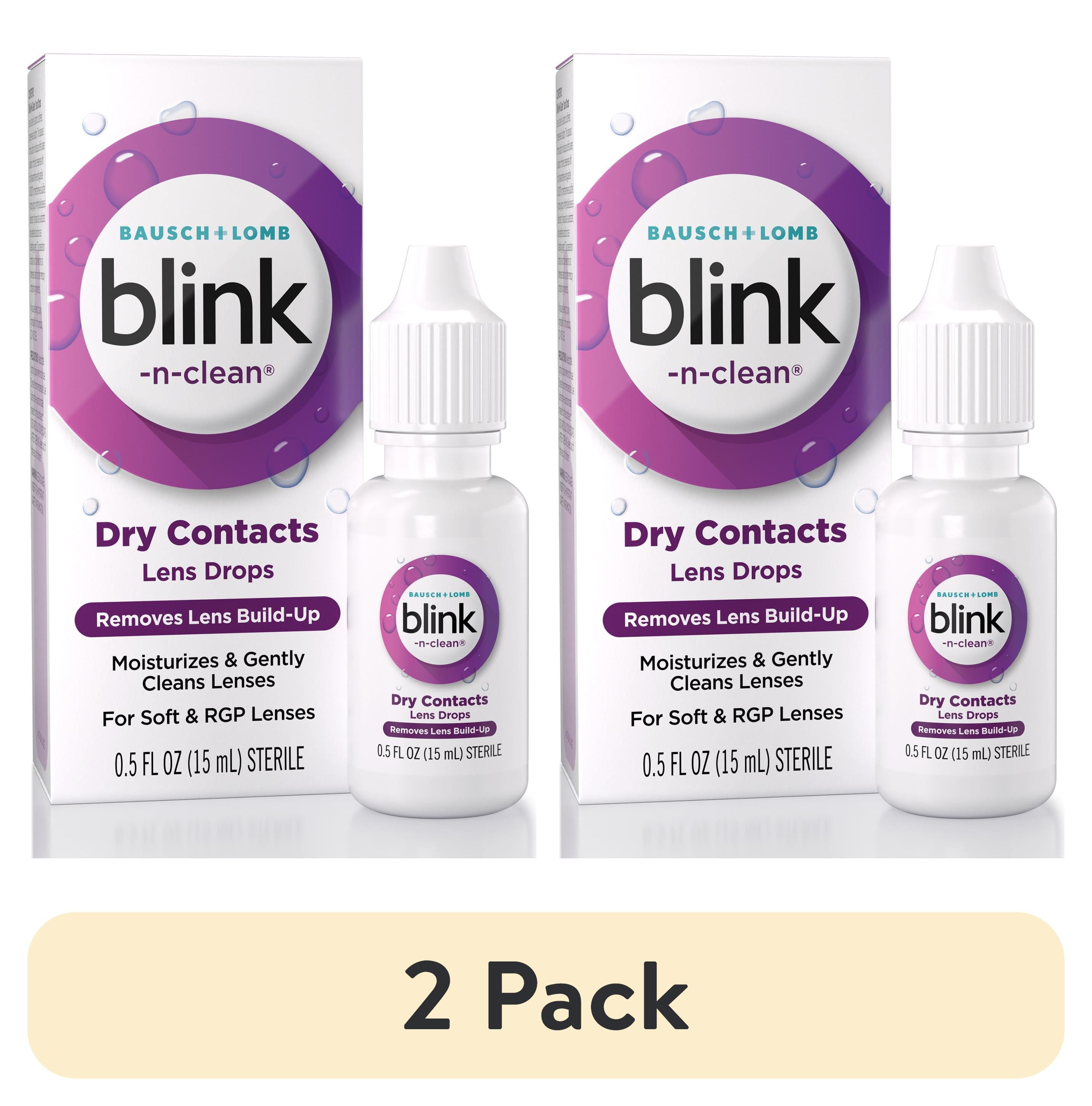 (2 pack) Blink-N-Clean Rewetting Eye Drops for Contact Lenses, Dry Lens ...