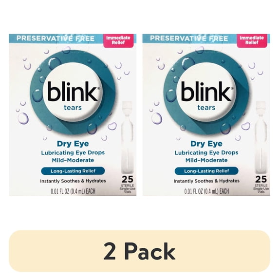 (2 pack) Blink Tears Dry Eye Lubricating Eye Drops Mild-Moderate 0.01 ...