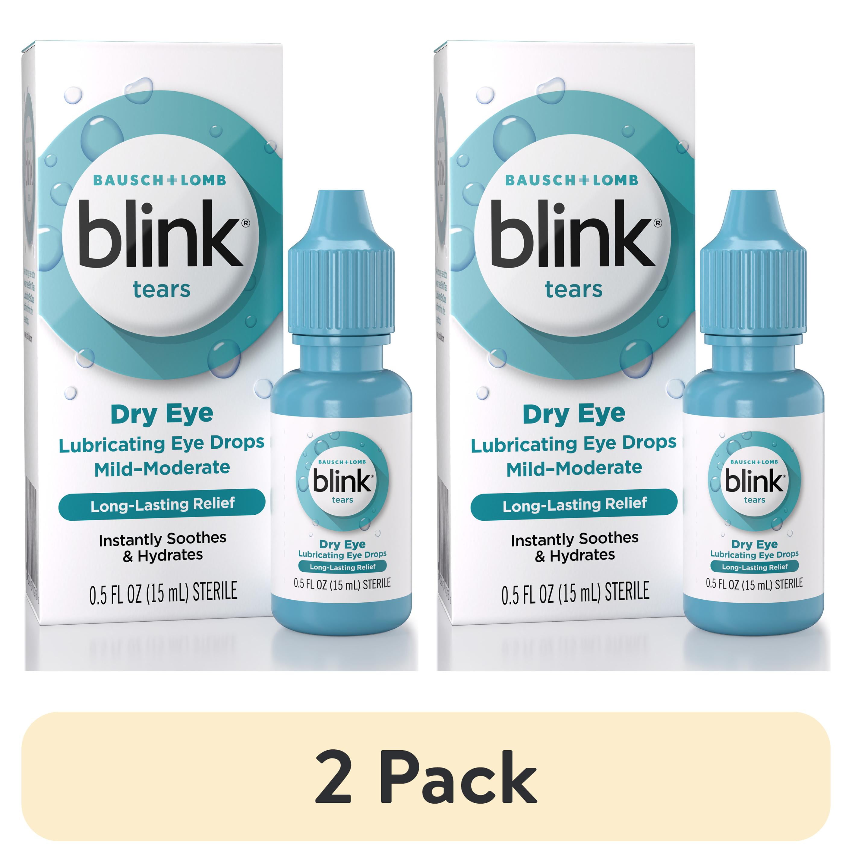 (2 pack) Blink Tears Lubricant Eye Drops for Mild to Moderate Dry Eye Relief and Symptoms, 0.5 ...