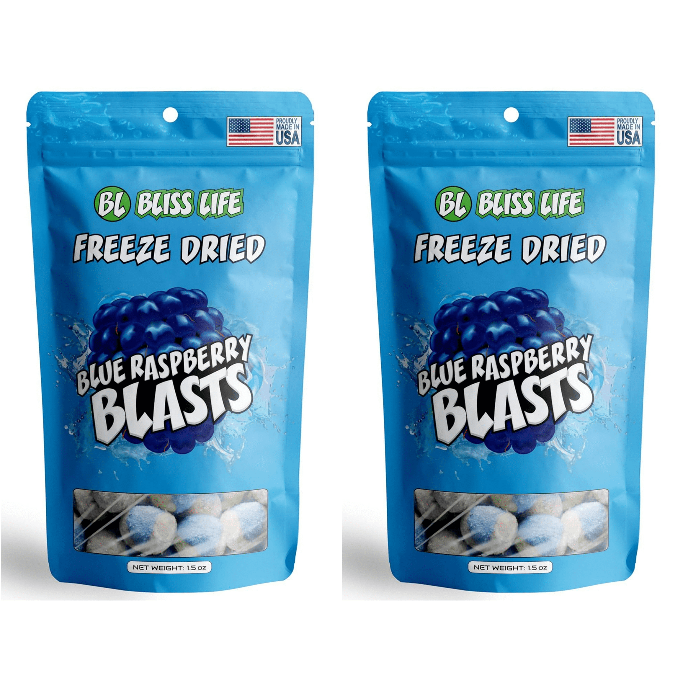 (2 pack) Bliss Life Freeze Dried Blue Raspberry Blasts 1.5 oz - Walmart.com