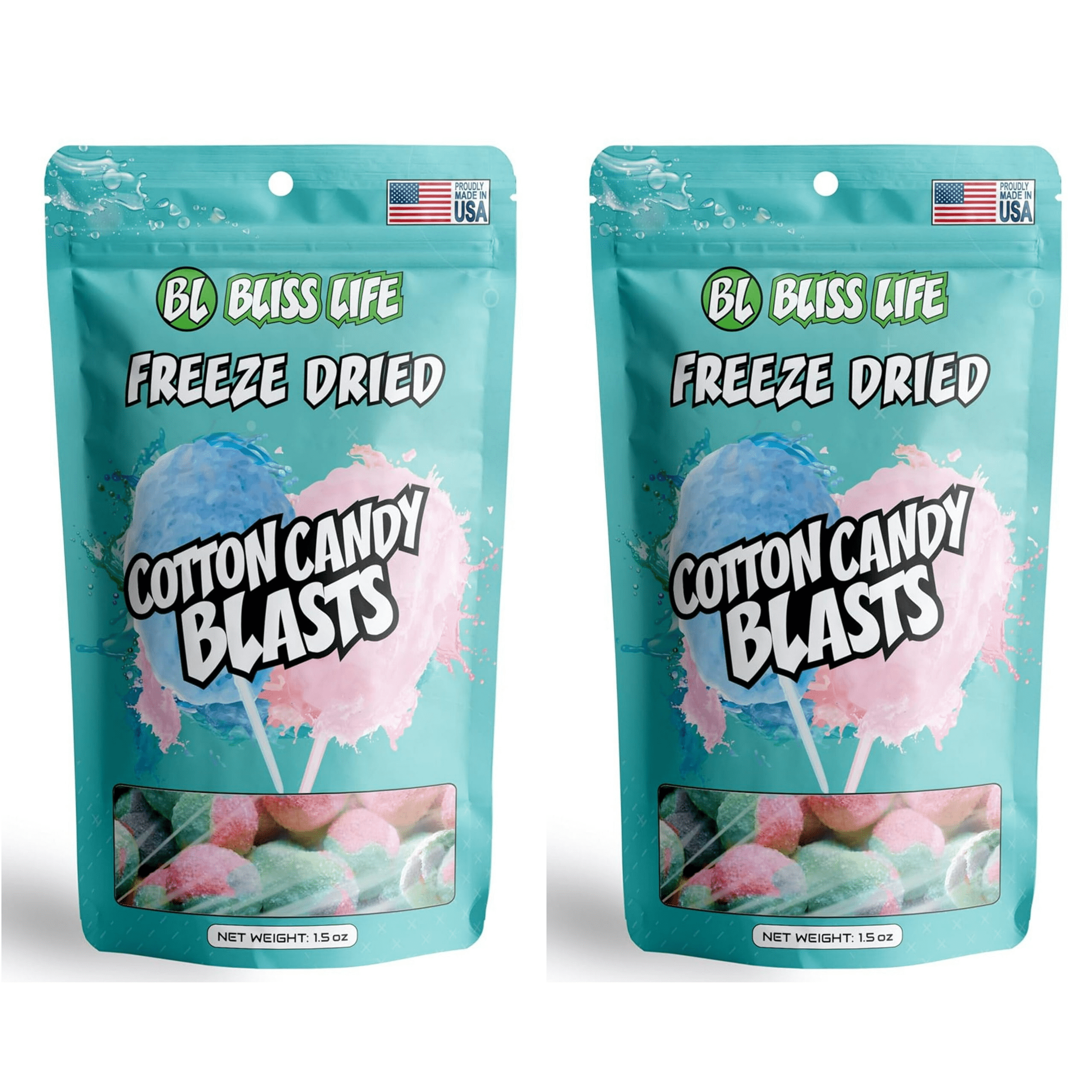 (2 pack) Bliss Life Freeze Dried Cotton Candy Blasts 1.5 oz - Walmart.com