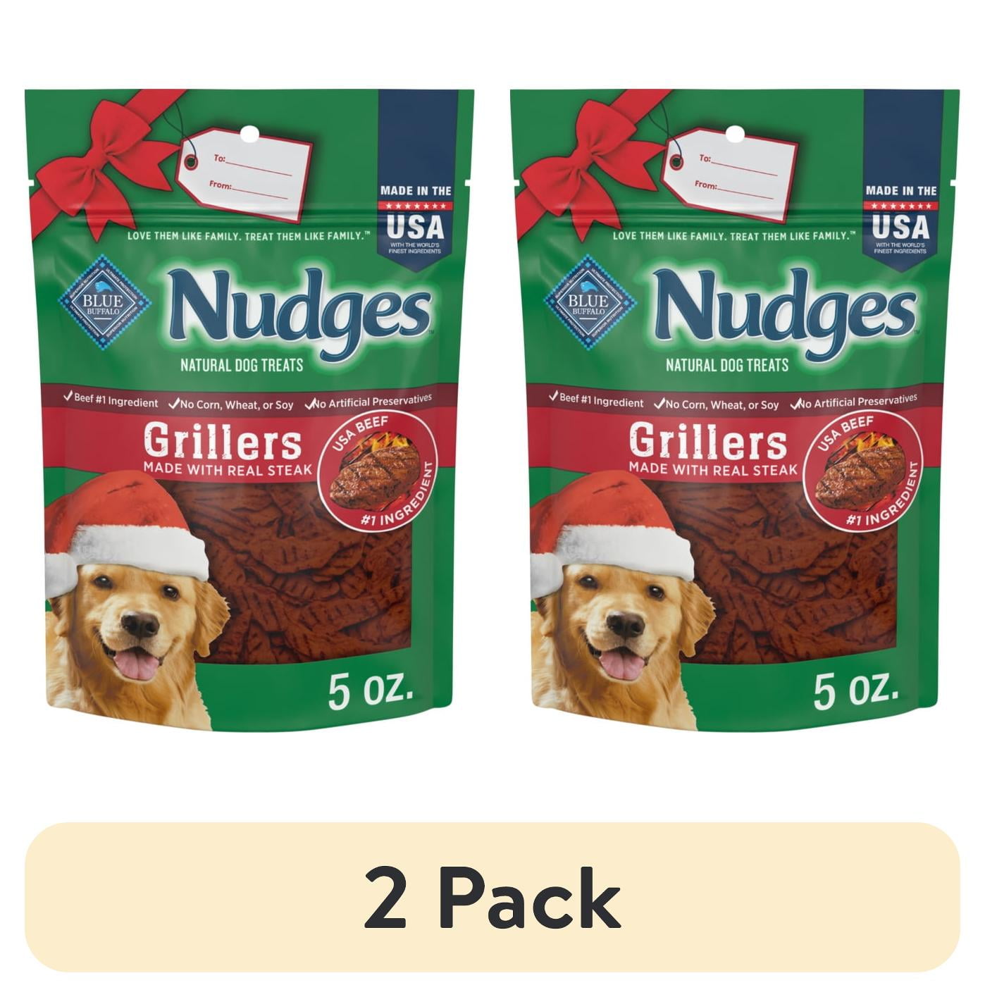 (2 pack) Blue Buffalo Nudges Steak Grillers, Natural Holiday Dog Treats ...