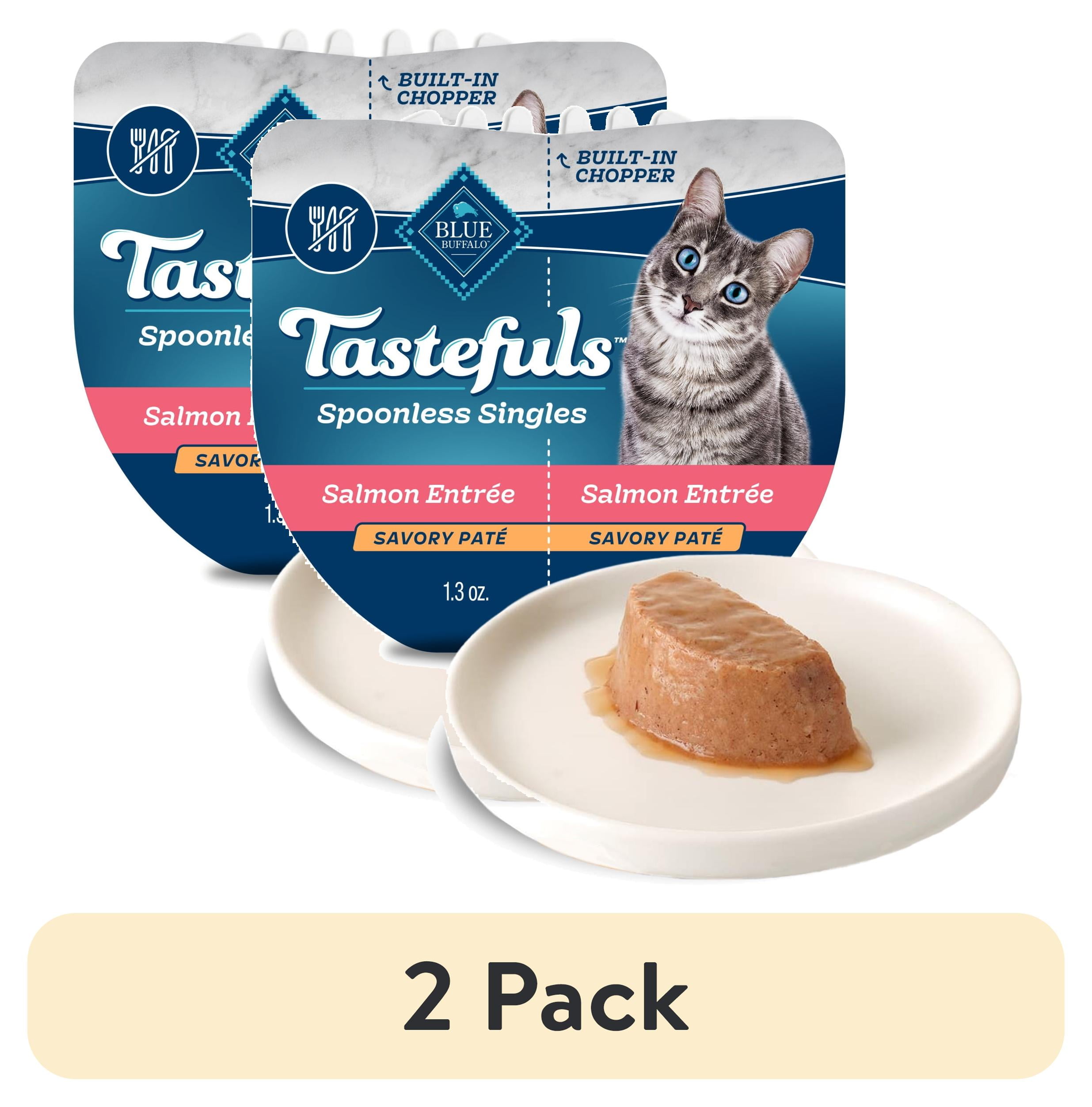 (2 pack) Blue Buffalo Tastefuls Spoonless Singles Salmon Pate Wet Cat ...