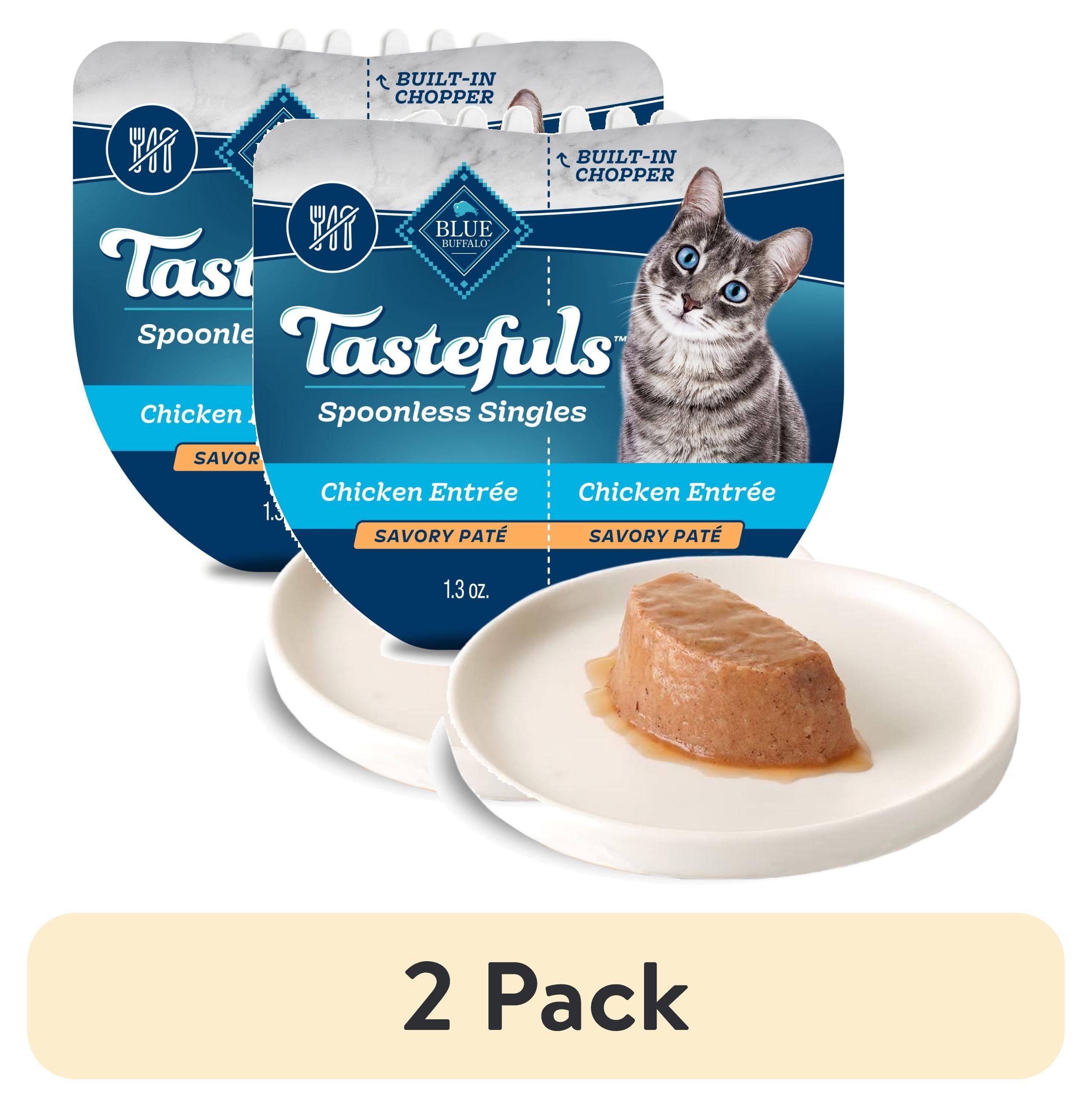 (2 pack) Blue Buffalo Tastefuls Spoonless Singles Wet Cat Food Paté, 2. ...