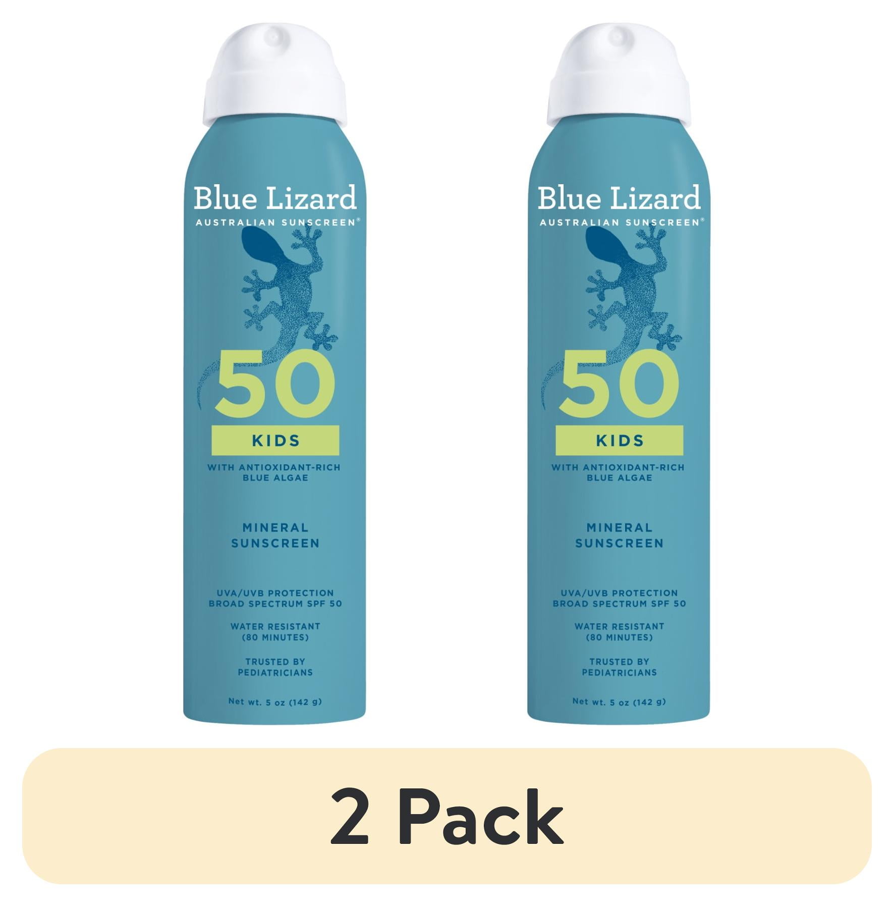 (2 pack) Blue Lizard Kids SPF 50 Mineral Sunscreen Spray, Broad ...