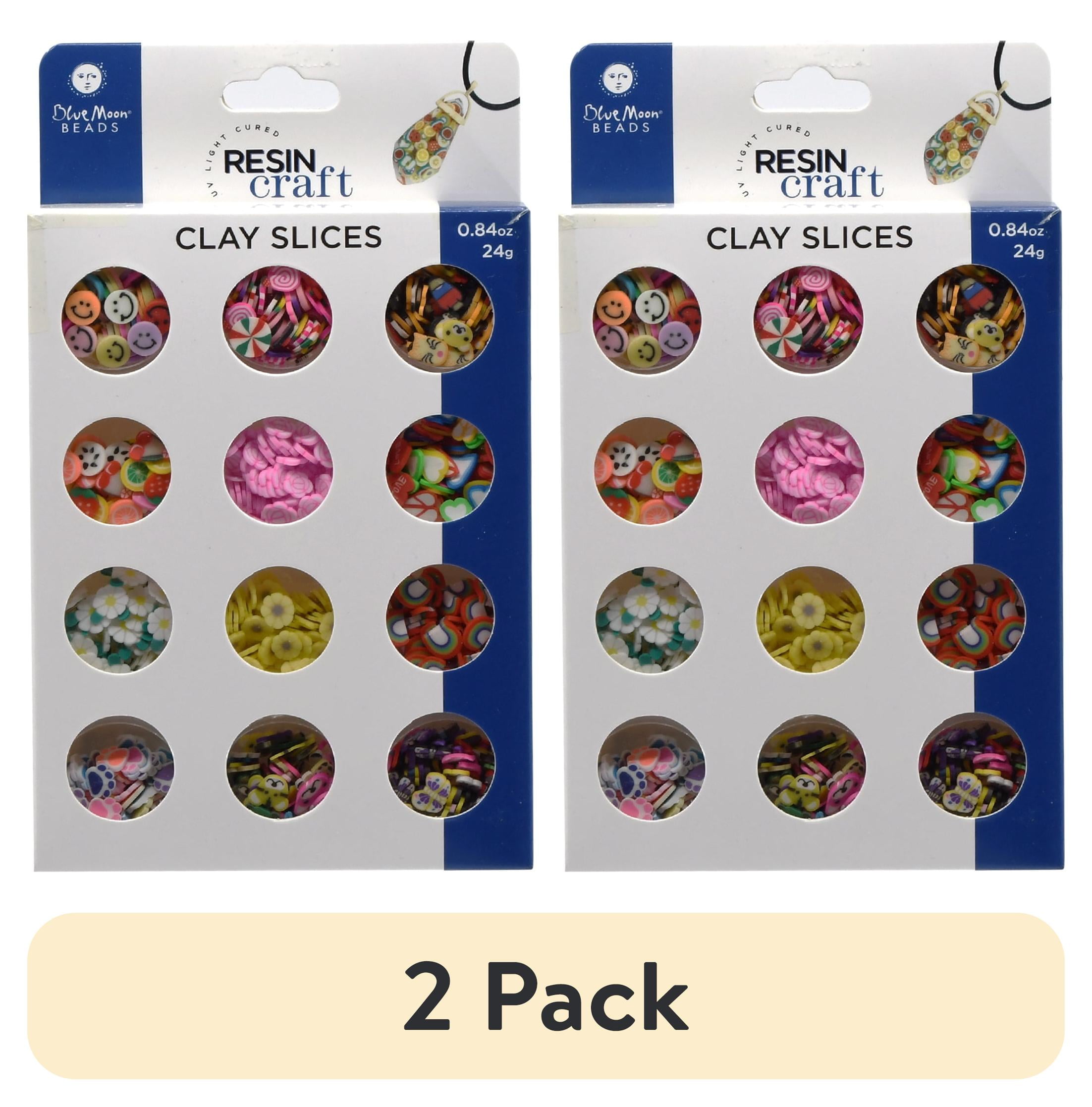 (2 pack) Blue Moon Beads Clay Slices Multi-Color Design for UV Resin ...