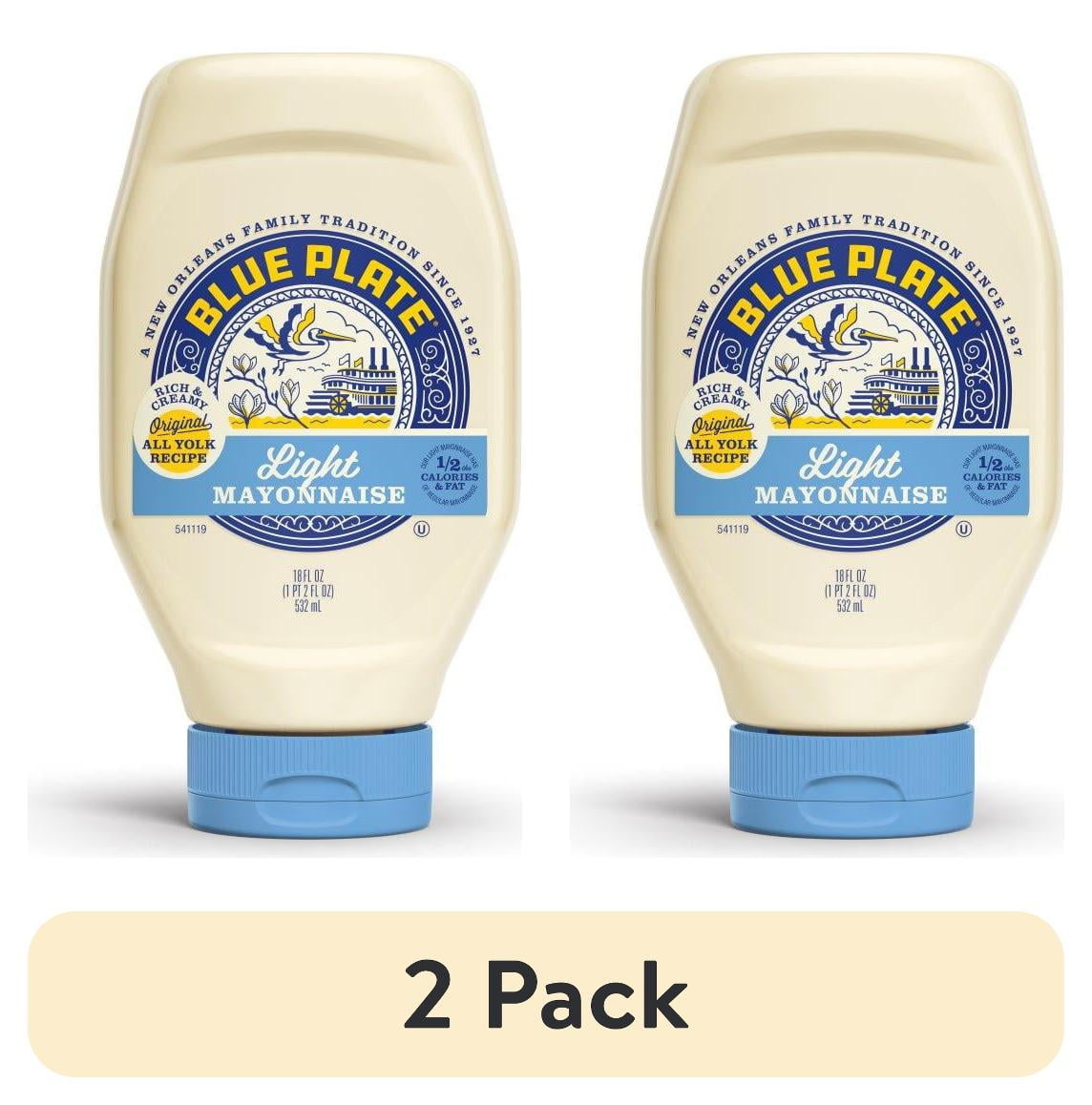 (2 pack) Blue Plate Light Mayonnaise, 18 fl oz Squeeze Bottle - Walmart.com