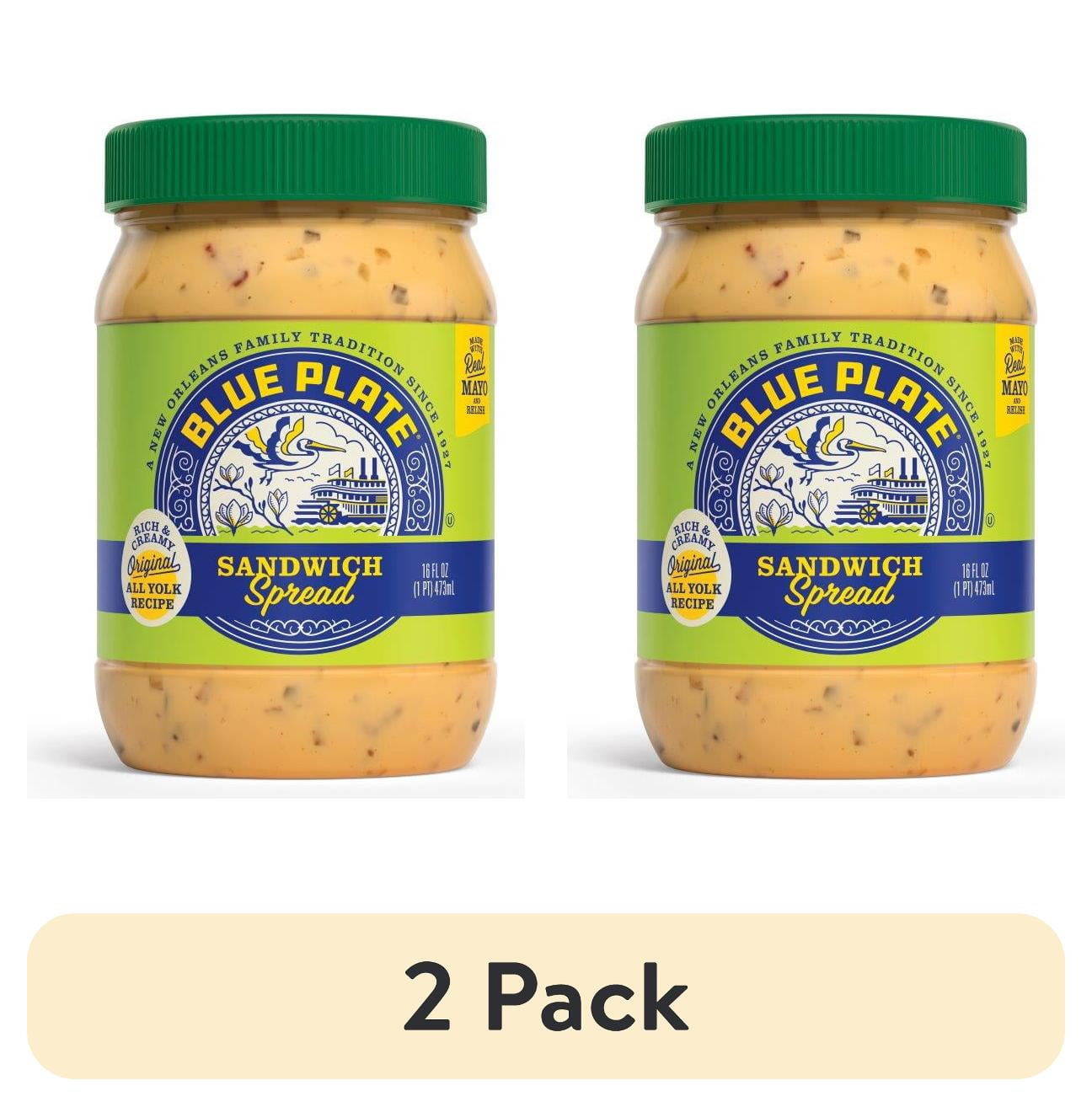 (2 pack) Blue Plate Sandwich Spread, 16 oz Plastic Jar - Walmart.com