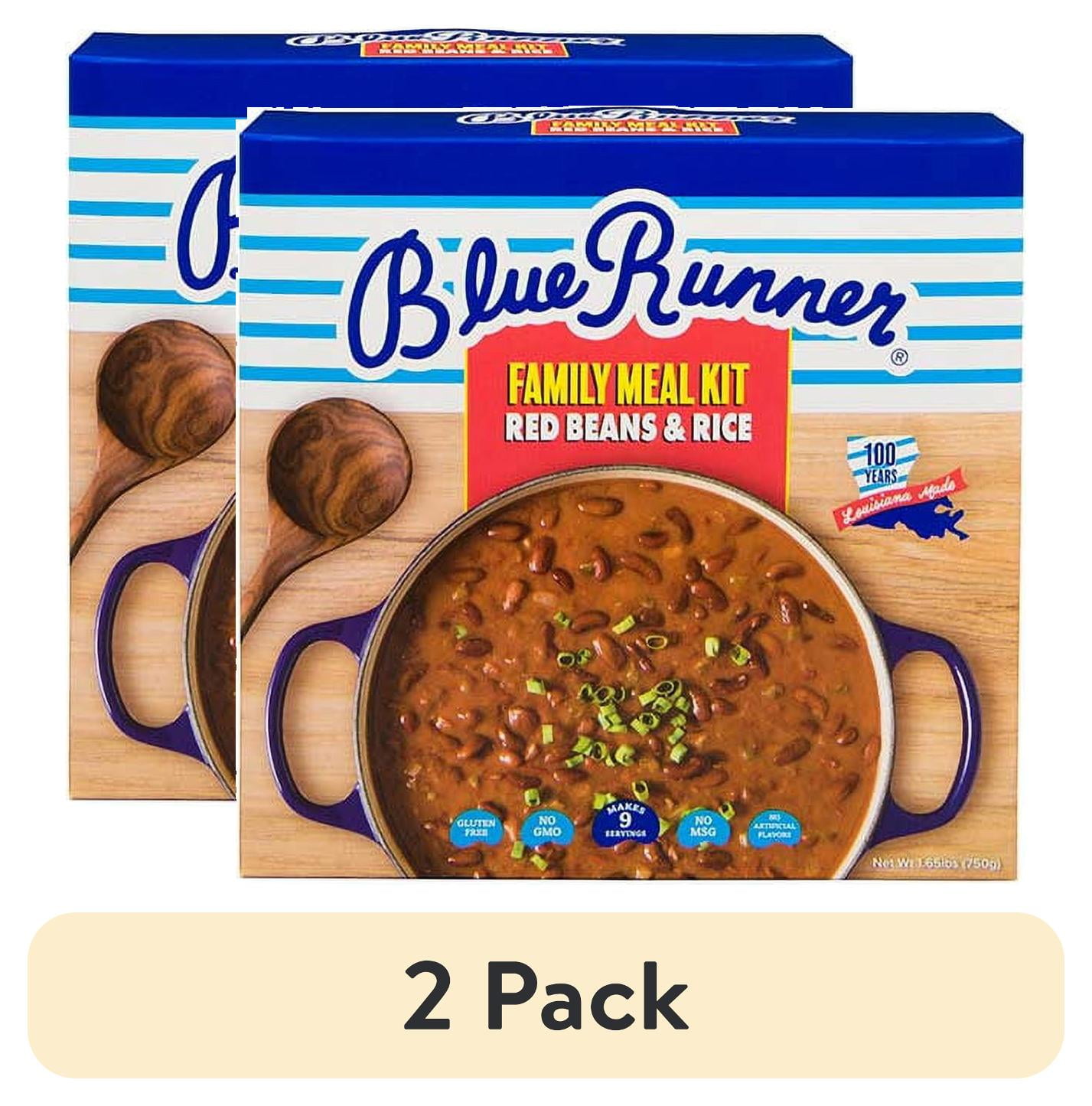(2 pack) Blue Runner Foods Family Meal Kit, Red Beans & Rice, Box Kit ...