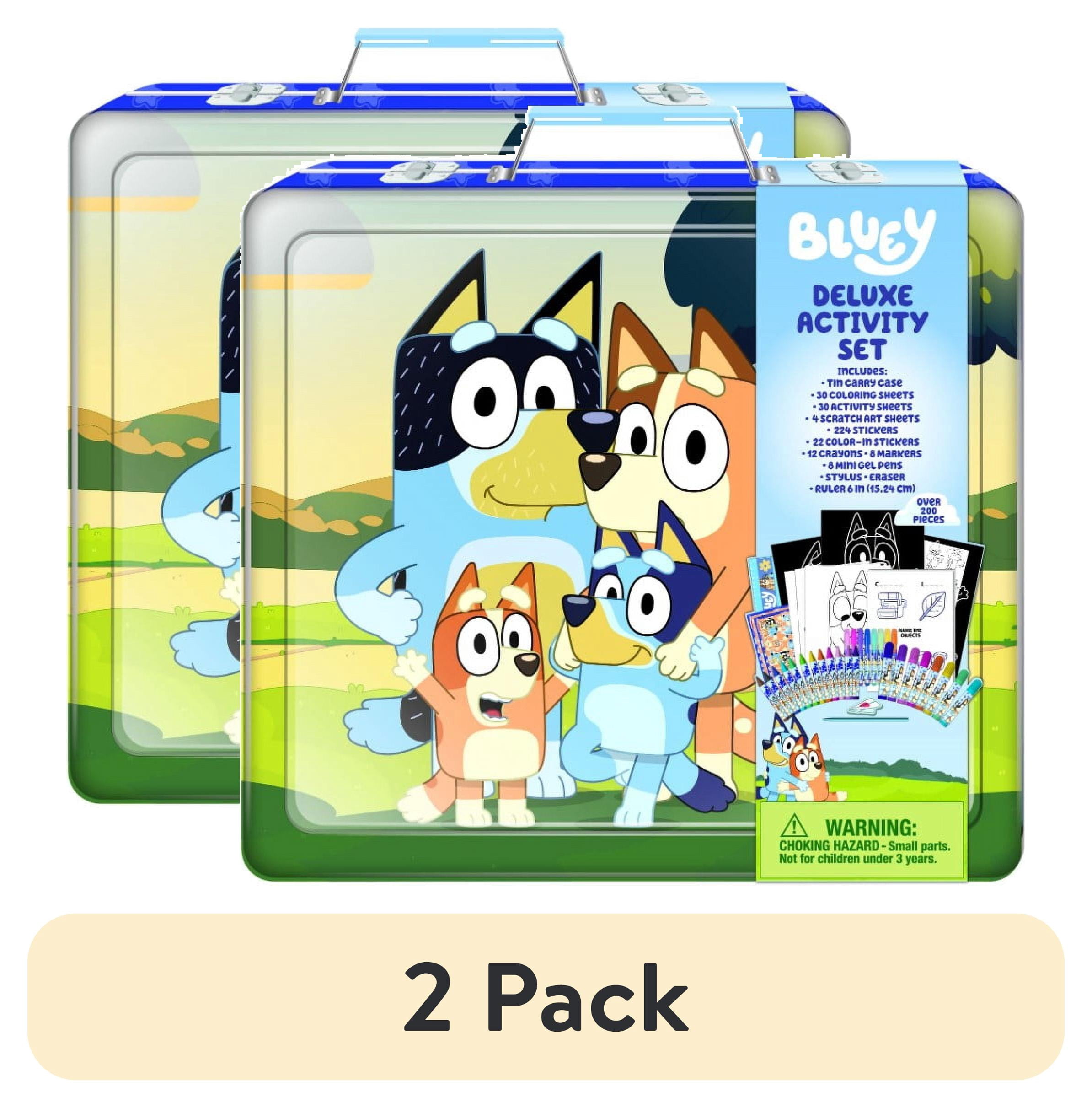 (2 pack) Bluey Deluxe Activity Art Set with Metal Carrying Case, for ...