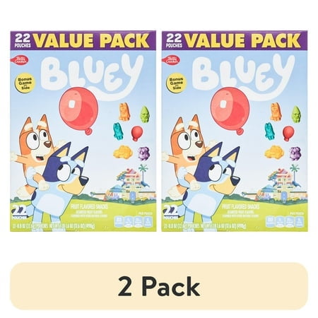 (2 pack) Bluey Fruit Flavored Snacks, Fat Free and Gluten Free, Value ...