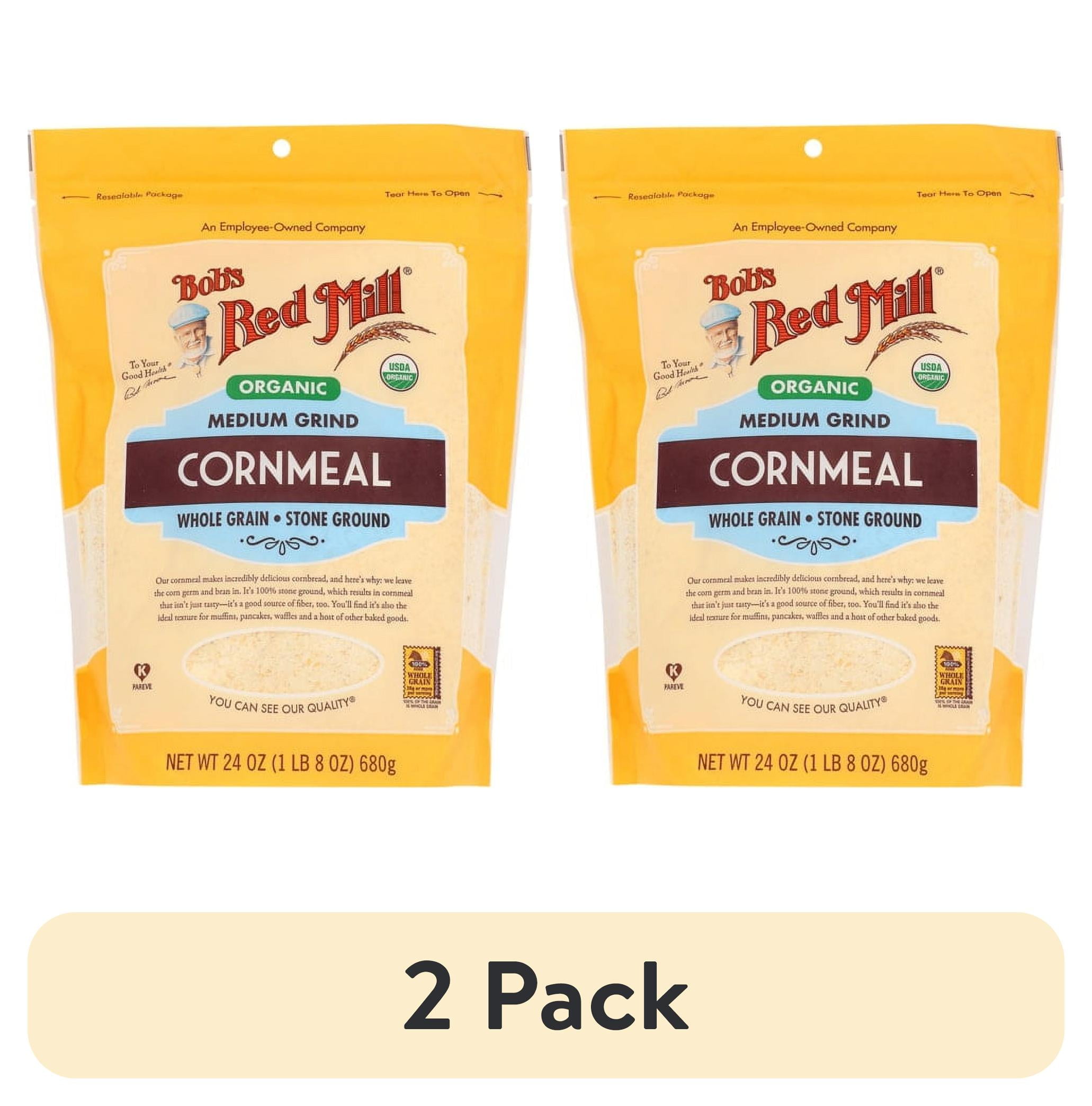 (2 pack) Bob's Red Mill Organic Medium Grind Cornmeal 24 oz Pkg ...