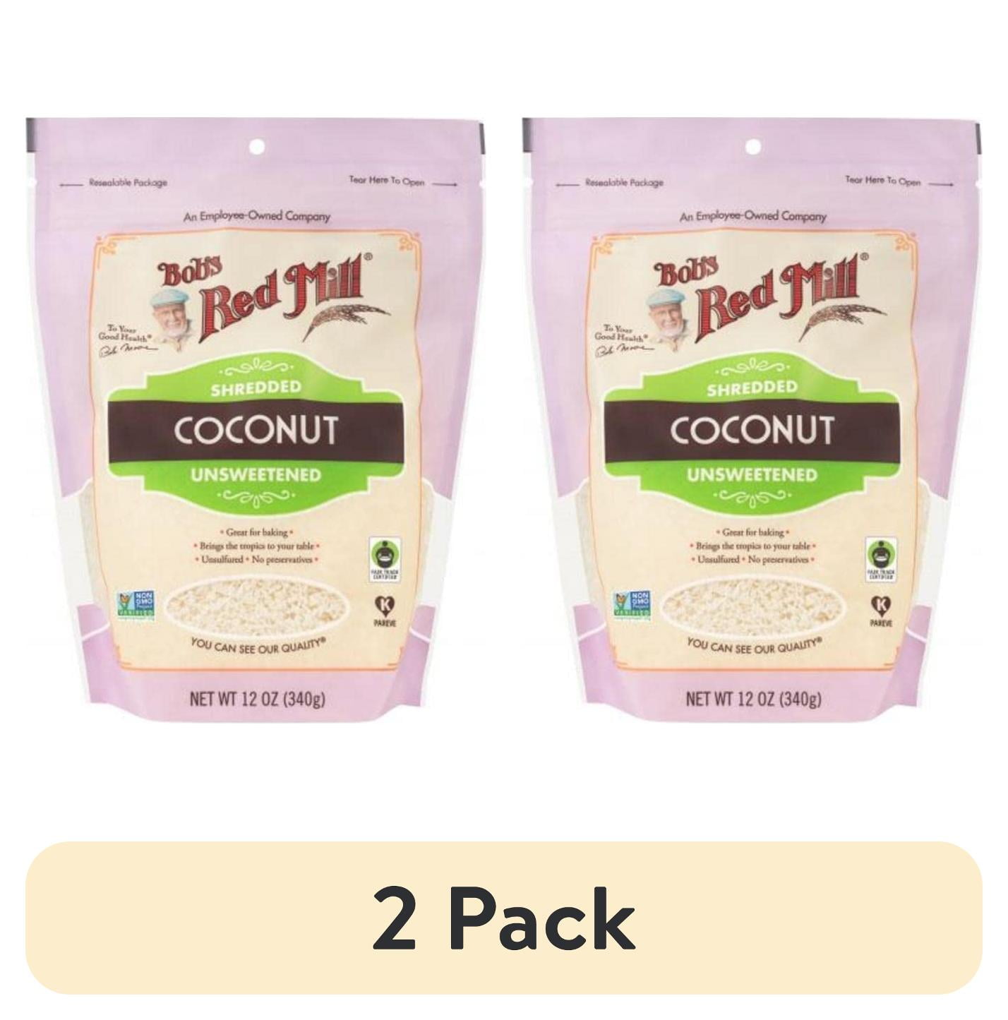 (2 pack) Bobs Red Mill Unsweetened Coconut, Shredded, 12 Oz - Walmart.com