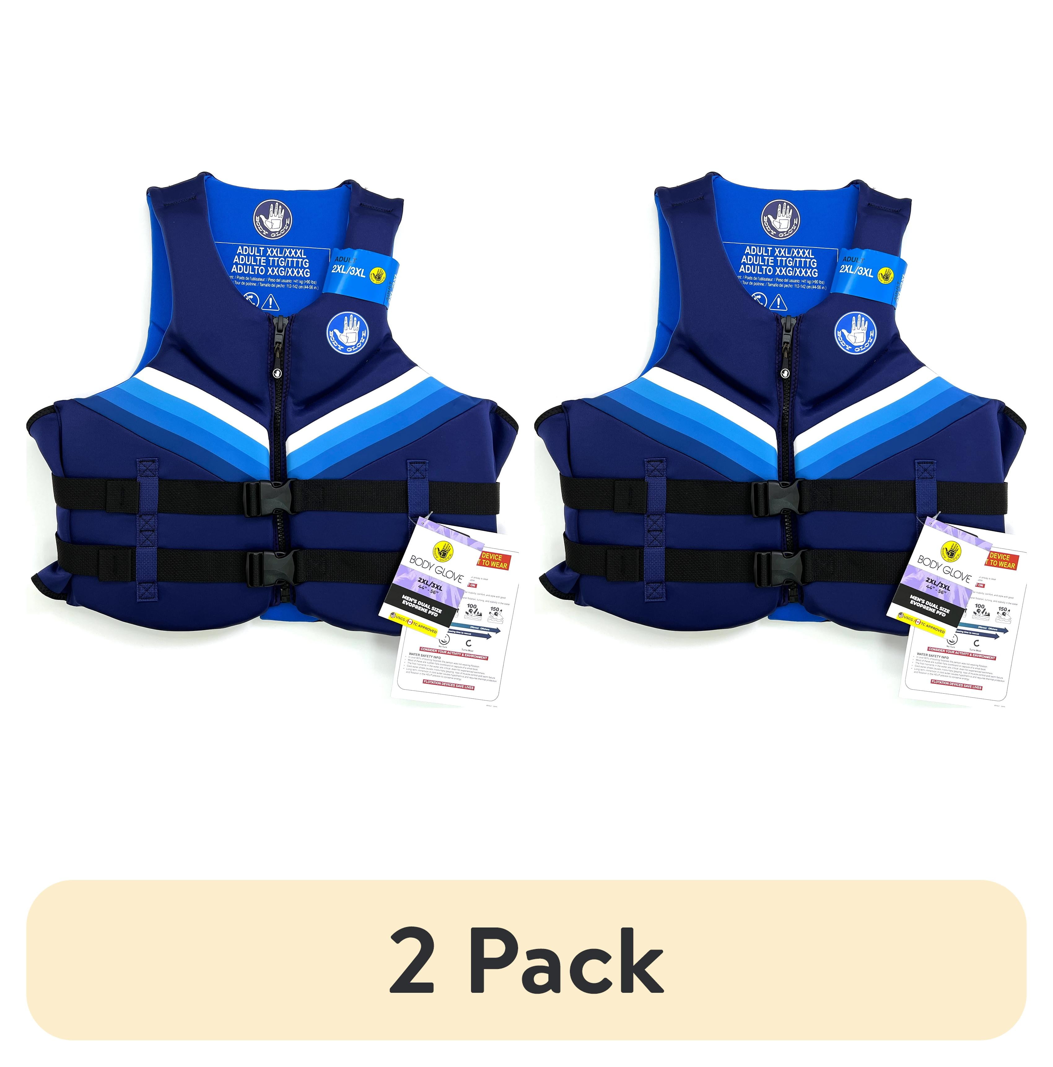 (2 pack) Body Glove Men's Dual-Size Evoprene PFD Life Jacket and Vest ...