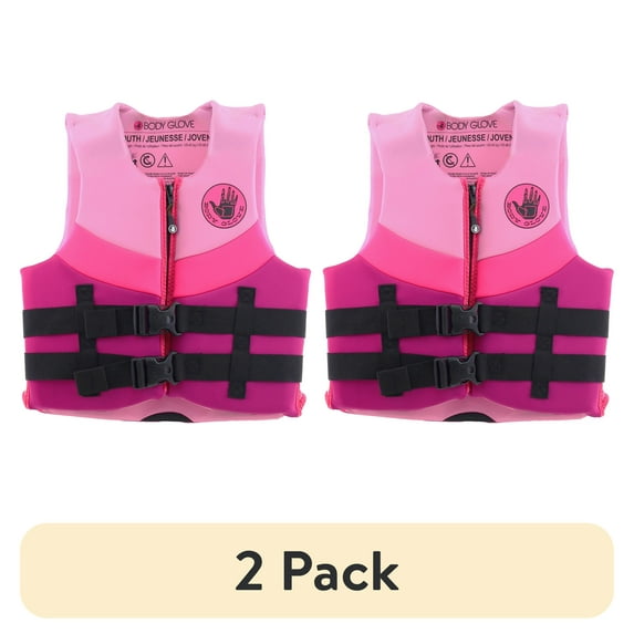(2 pack) Body Glove Youth Neoprene PFD Life Jacket and Vest, Girl, 55 ...