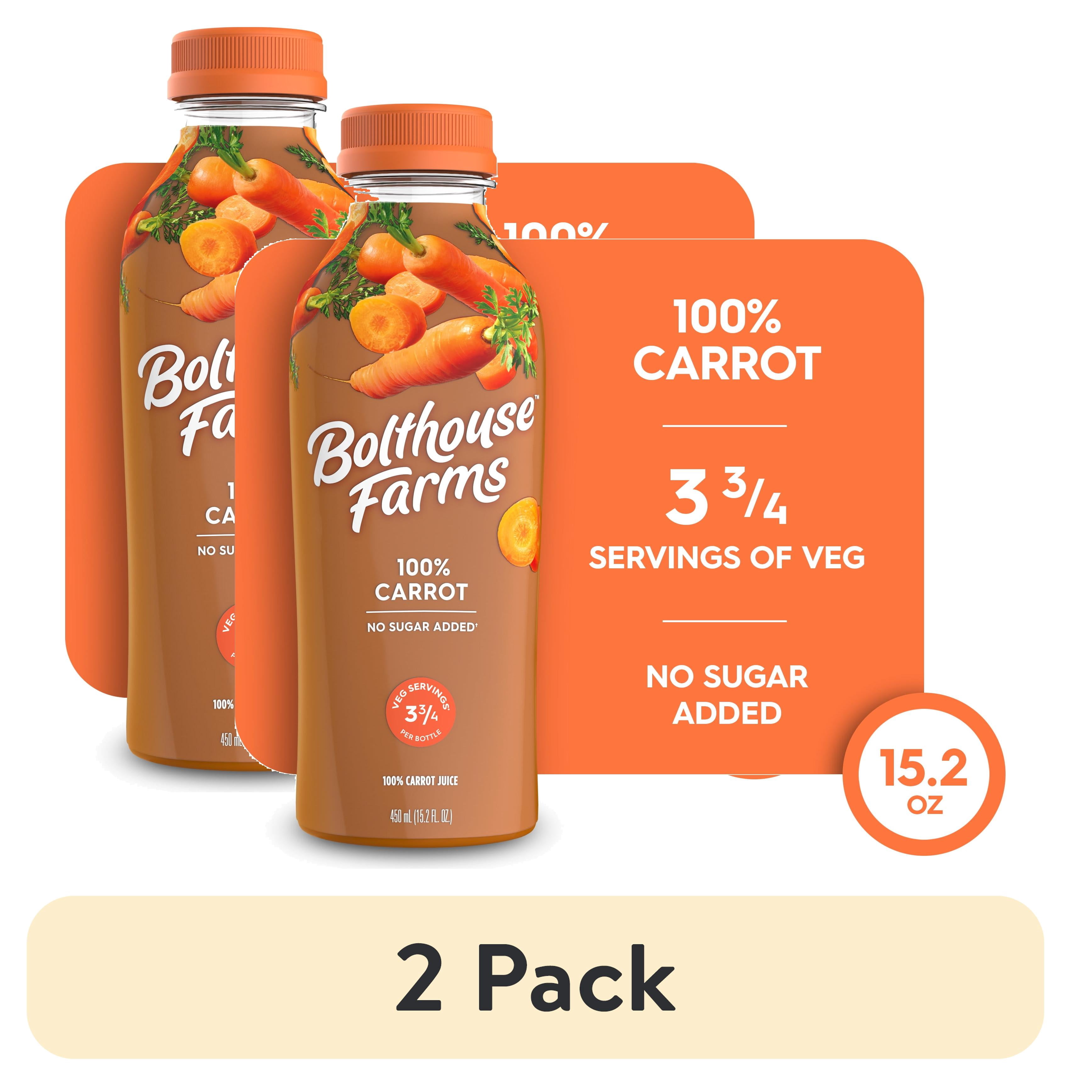 (2 pack) Bolthouse Farms 100% Carrot Vegetable Juice, 15.2oz - Walmart.com