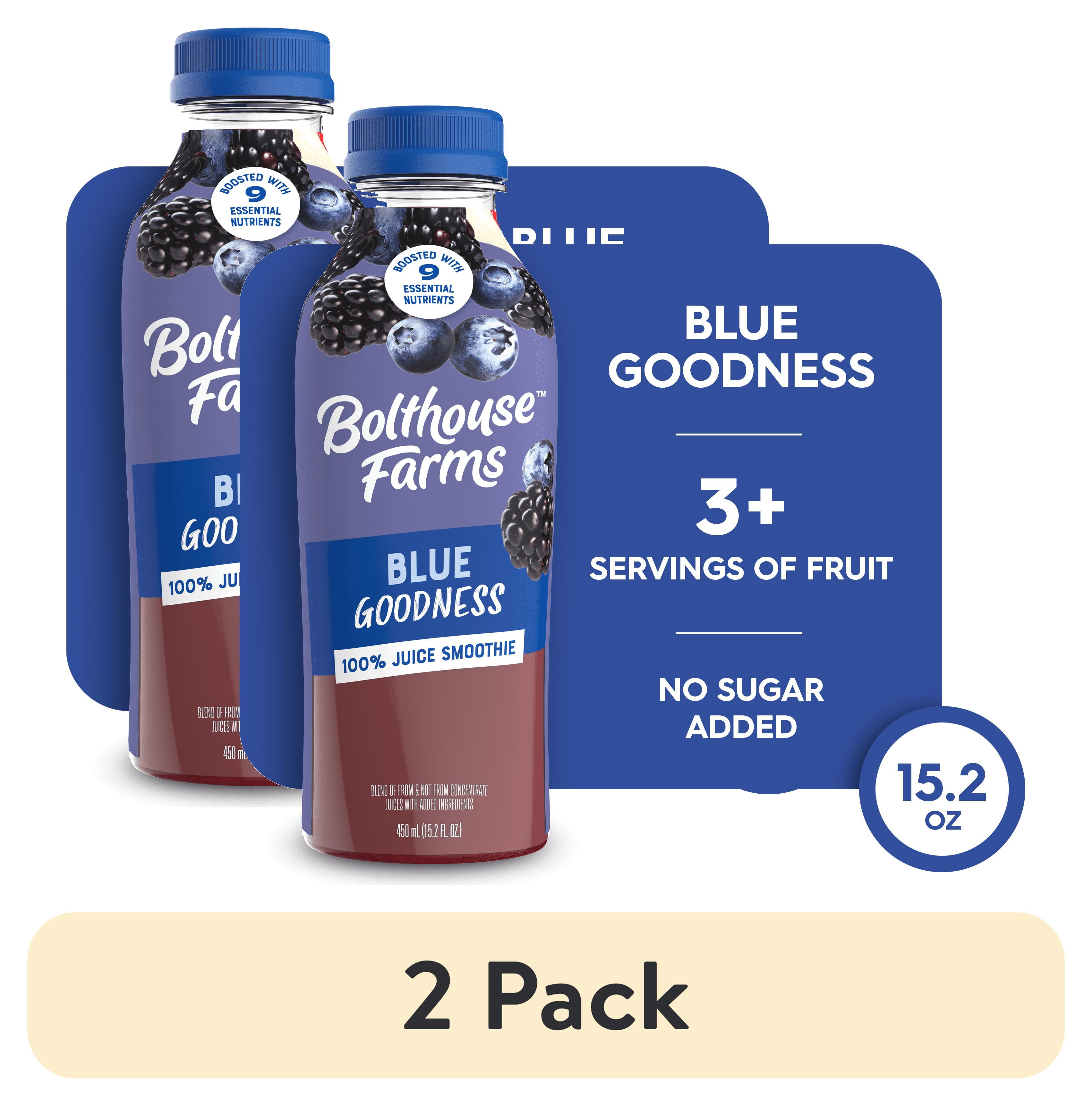 (2 pack) Bolthouse Farms Fruit Juice Smoothie, Blue Goodness, 15.2 fl ...