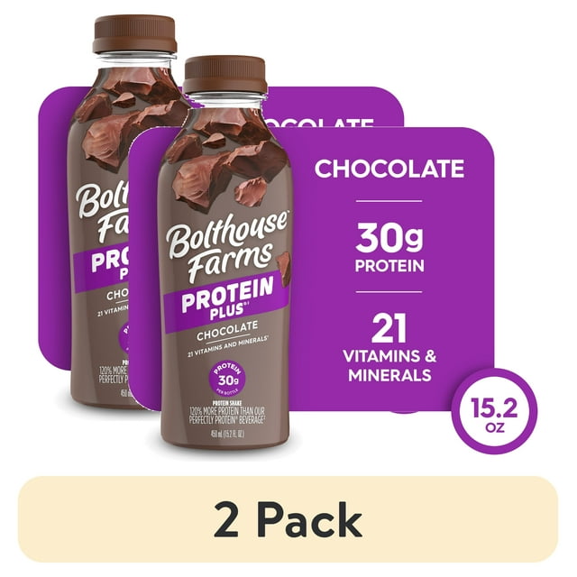 (2 pack) Bolthouse Farms Protein Shake, Protein Plus Chocolate, 15.2 fl ...