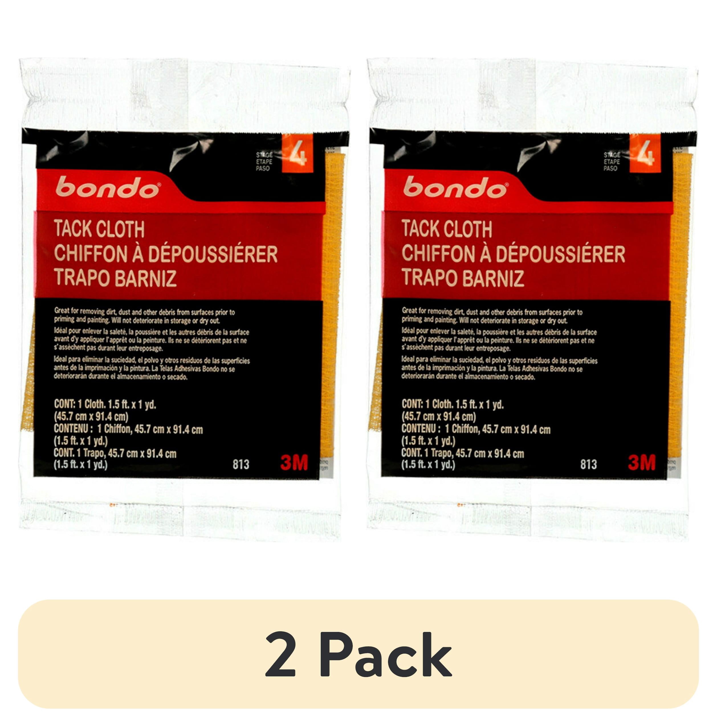 (2 pack) Bondo Tack Cloth, Long Lasting, 813SRP - Walmart.com