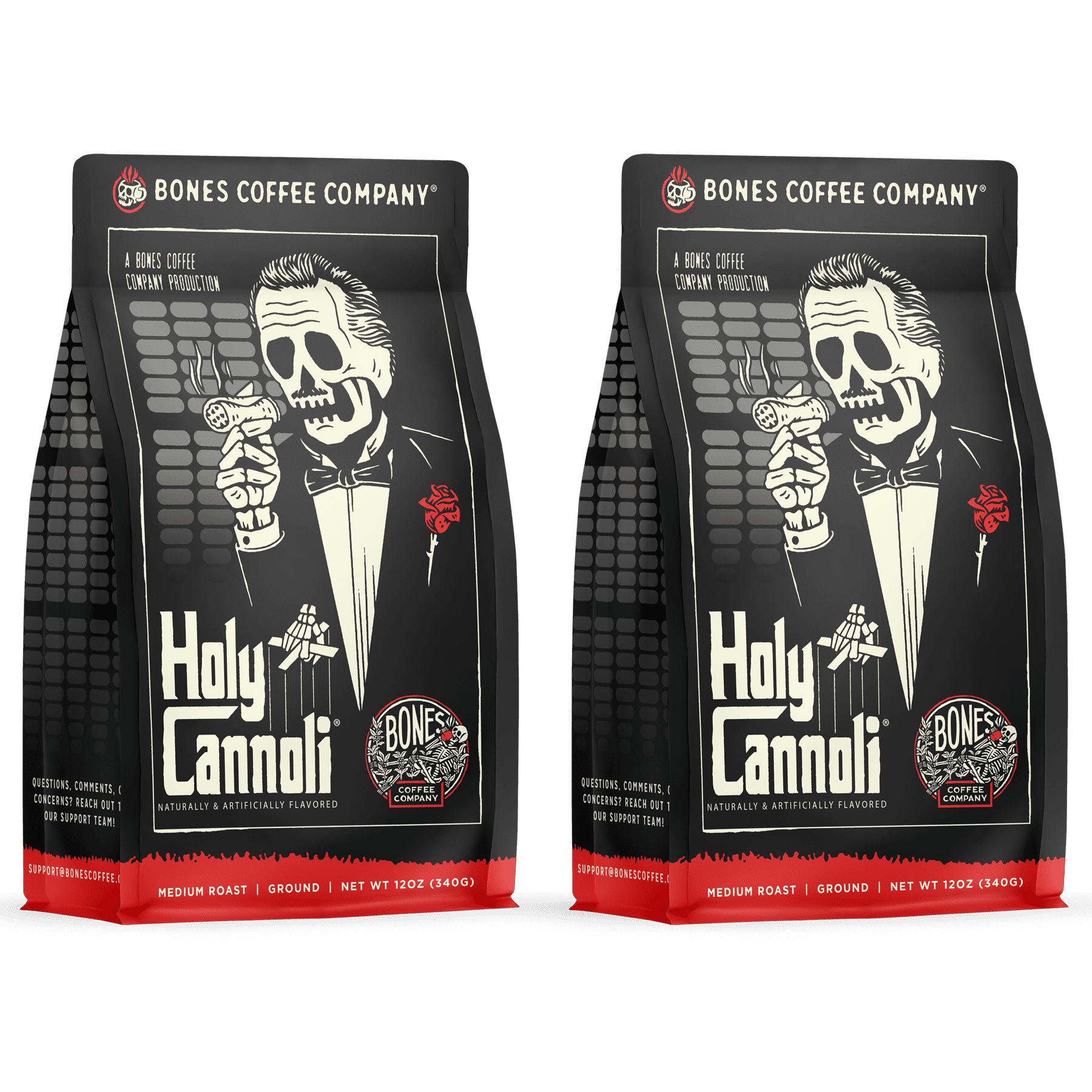 (2 pack) Bones Coffee Medium Roast Ground Coffee | 12 oz Holy Cannoli ...