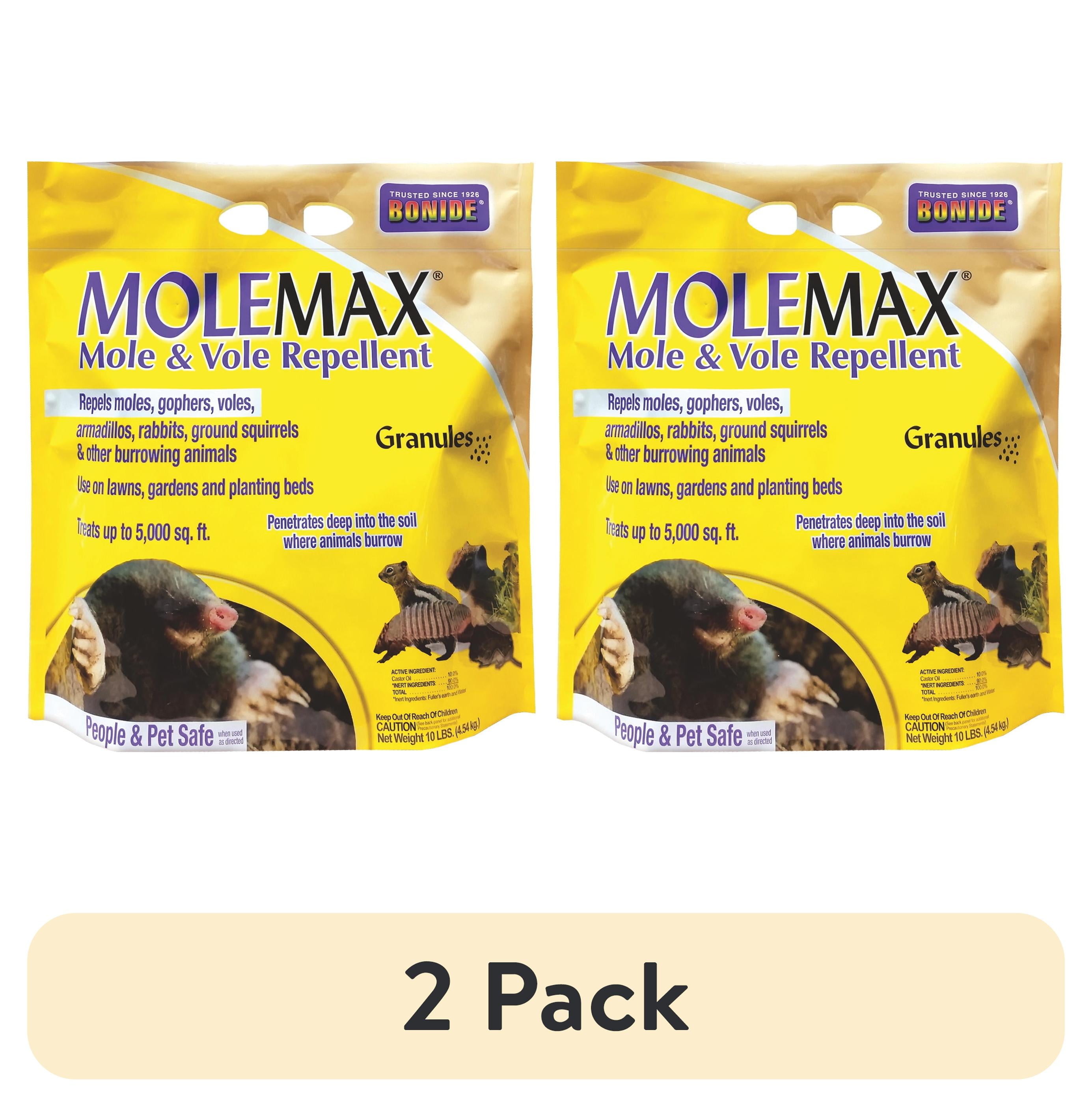 (2 pack) Bonide Mole Max 10 lb Mole & Vole Repellent Granules Ready-to ...