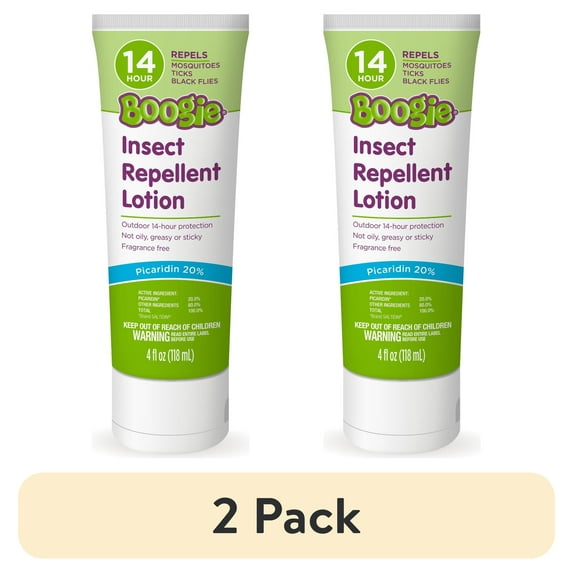 (2 pack) Boogie Insect Repellent Lotion, Repels Mosquitos, Ticks, Black Flies & More, Unscented ...