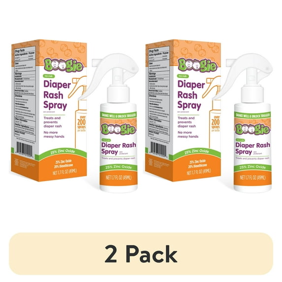(2 pack) Boogie No-Rub Liquid Diaper Rash Spray with Zinc Oxide, 1.7 fl ...