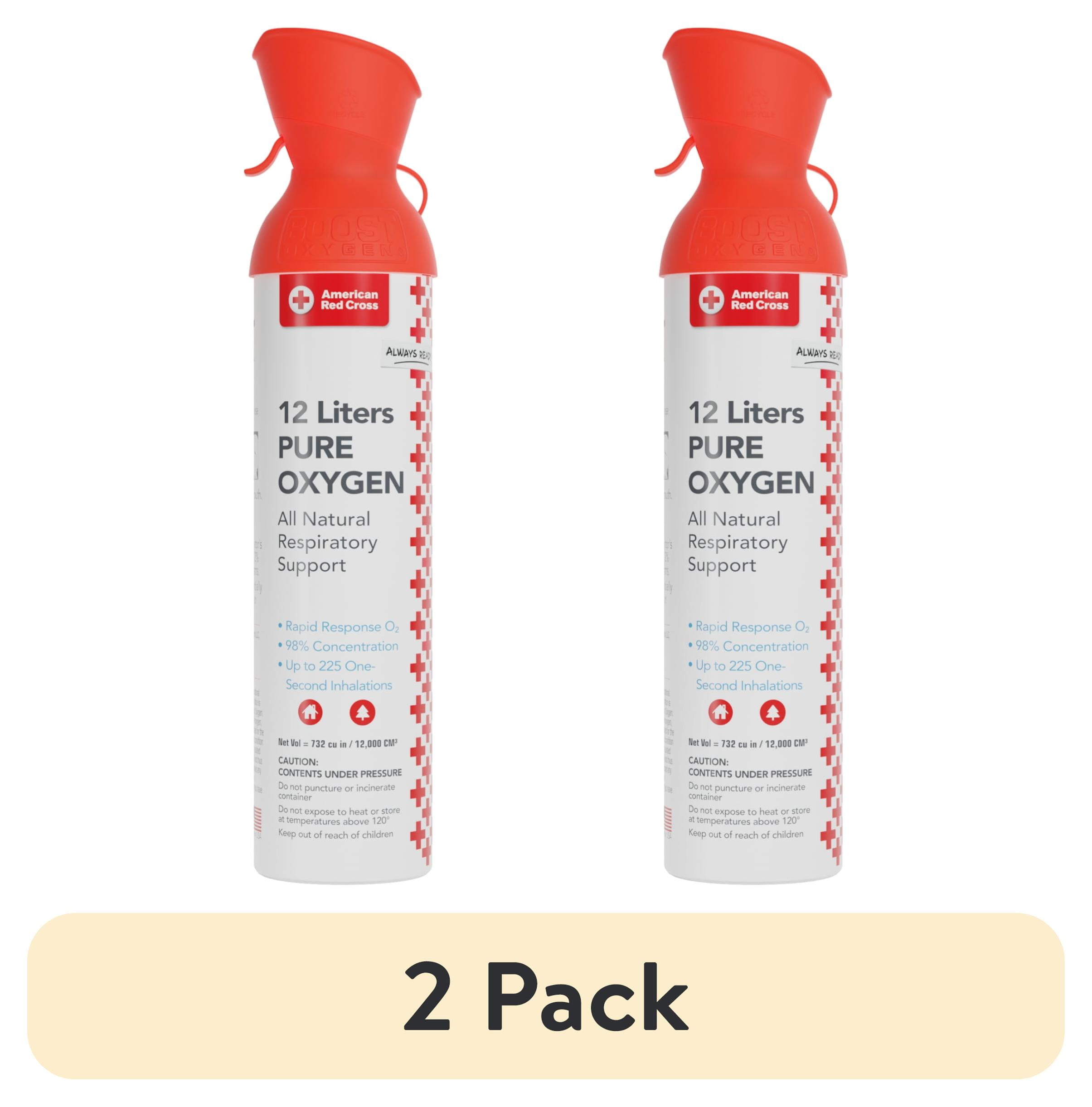 (2 pack) Boost Oxygen American Red Cross 98% Pure Supplemental Oxygen ...