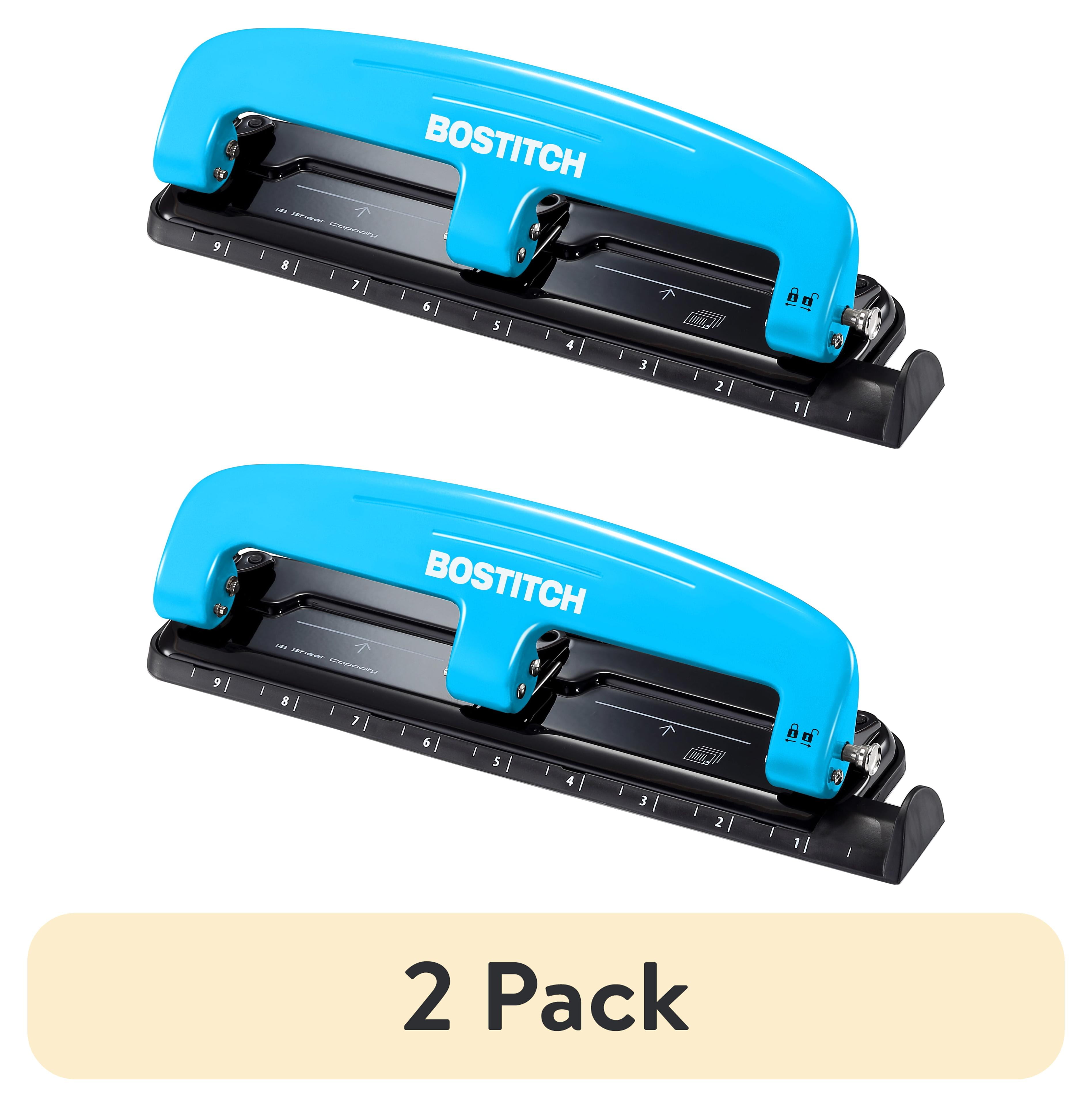 (2 pack) Bostitch EZ Squeeze 3 Hole Punch, 12 Sheet Capacity, Reduced ...