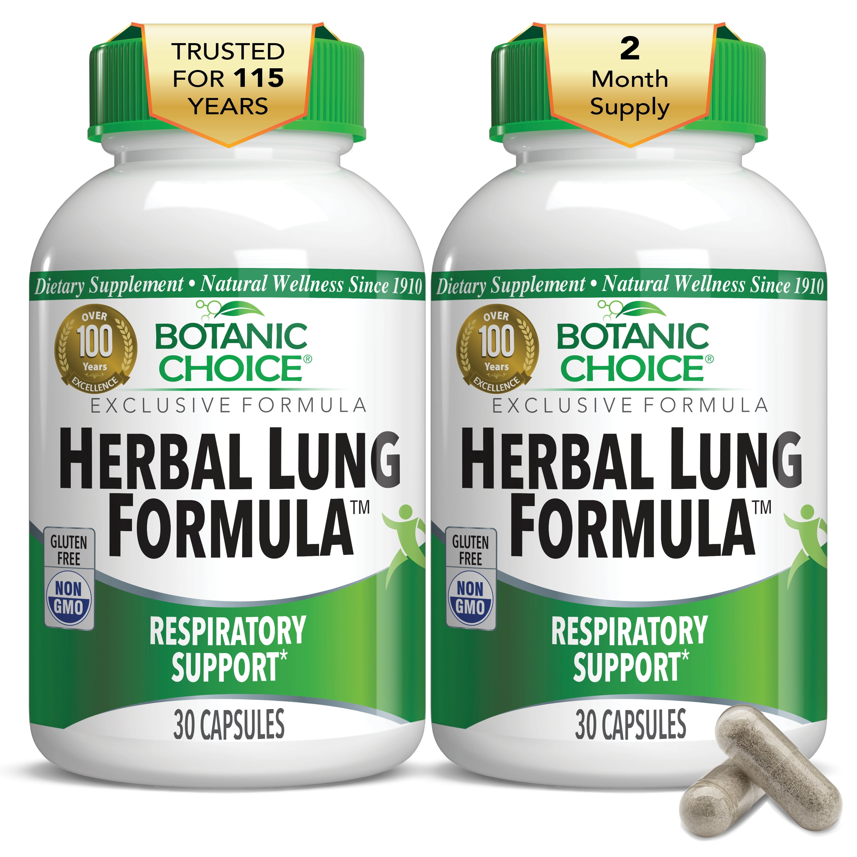 (2 pack) Botanic Choice Herbal Lung Formula, 30 Ct - Lung Support ...