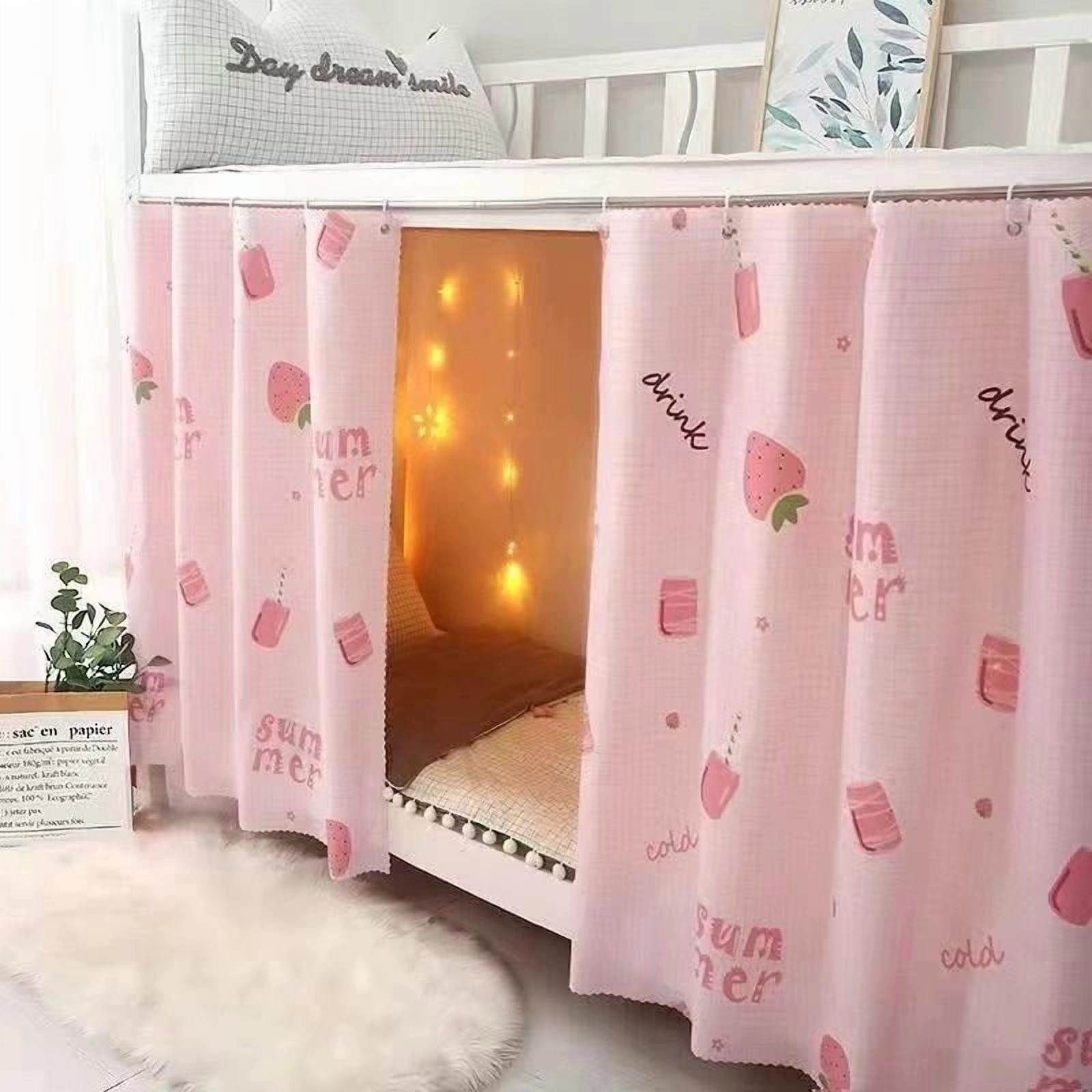 2 pack Bottom Bunk Bed Curtains Dorm Home Blackout Privacy Beds Cloth ...