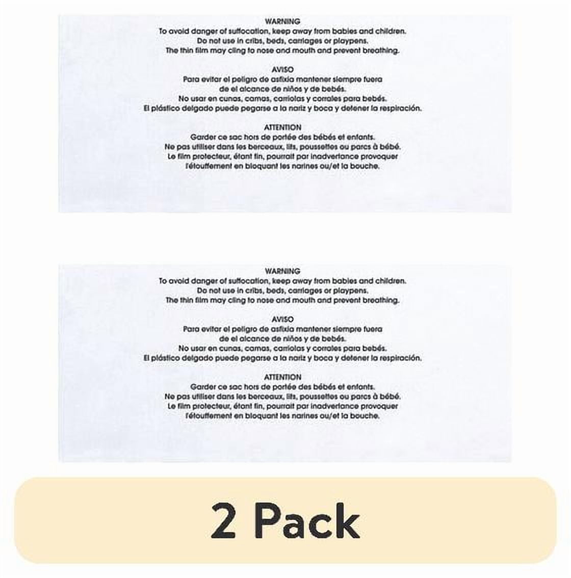 (2 pack) Box Partners Flat Suffocation Warning Bags 12" x 18" Clear 100 ...