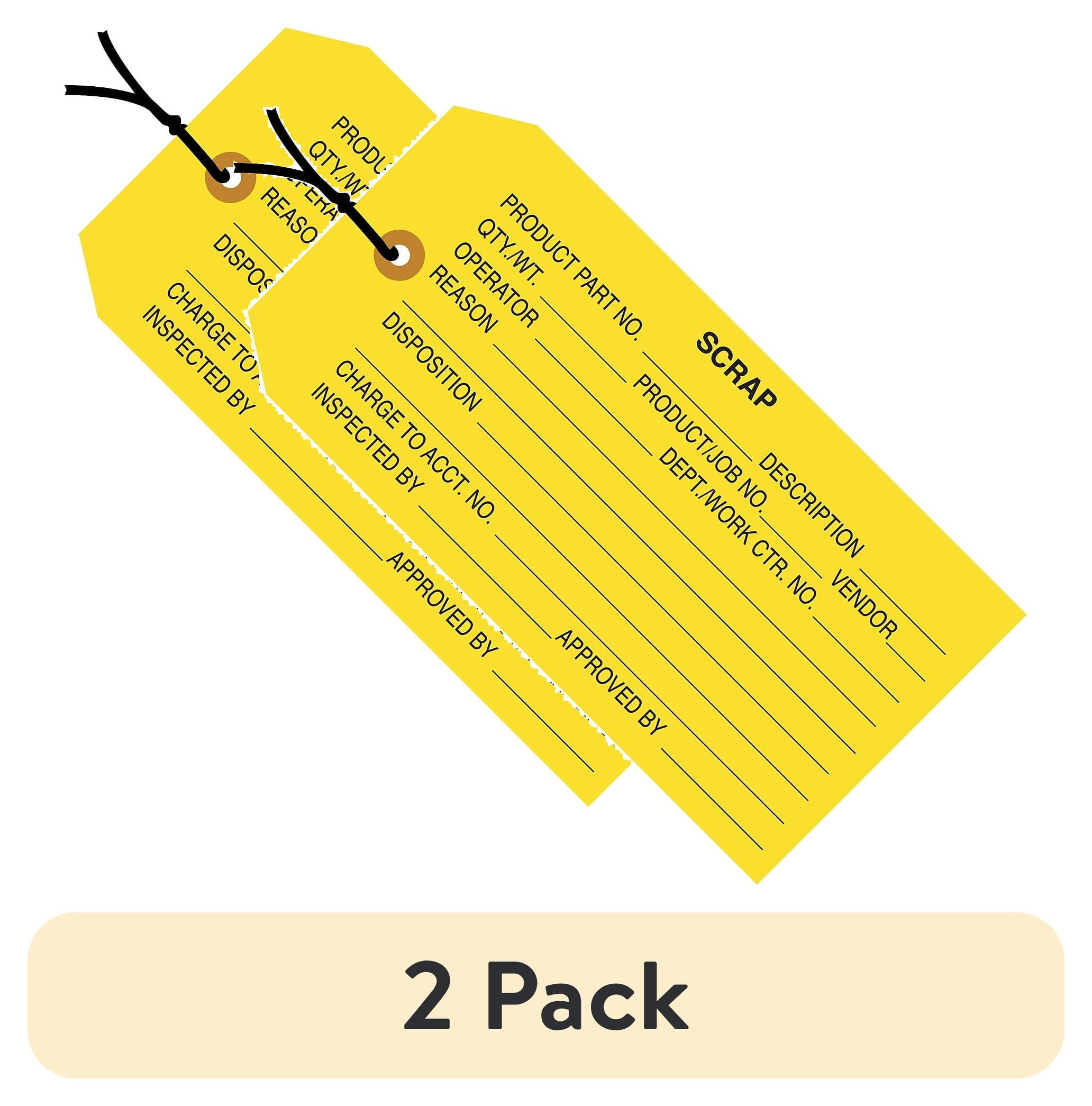 (2 pack) Partners Brand Tag Strung Scrap,4-3/4"x2-3/8",PK1000 G20052 ...