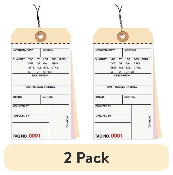 (2 pack) Partners Brand Inventory Tag,6 1/4x3 1/8",PK500 G16093 ...