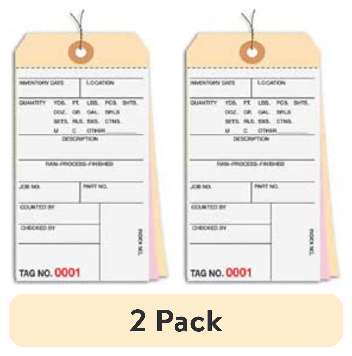 (2 pack) Box Partners Inventory Tags 3 Part Carbonless #8 Pre-Wired ...