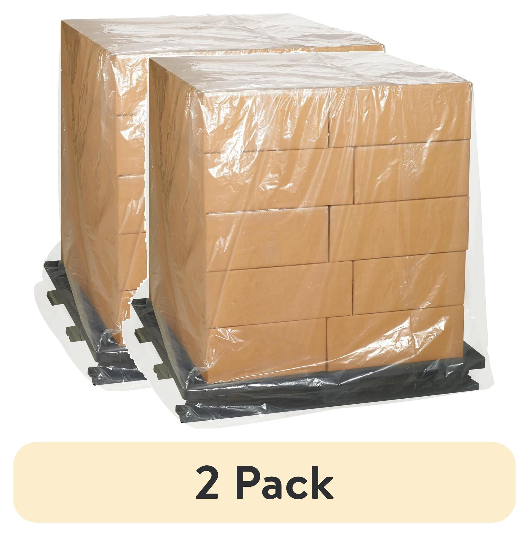 (2 pack) Box Partners Pallet Covers,2 Mil,48x42x48,Clr,75/CS - BXP ...