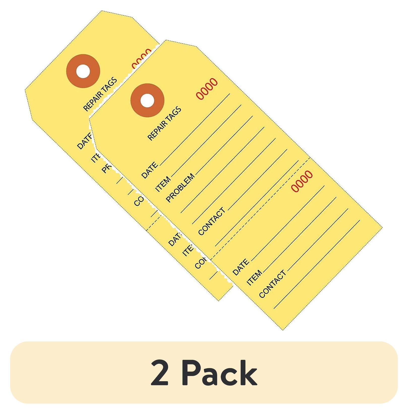 (2 pack) Box Partners Repair Tags Consecutively Numbered 4 3/4" x 2 3/8 ...