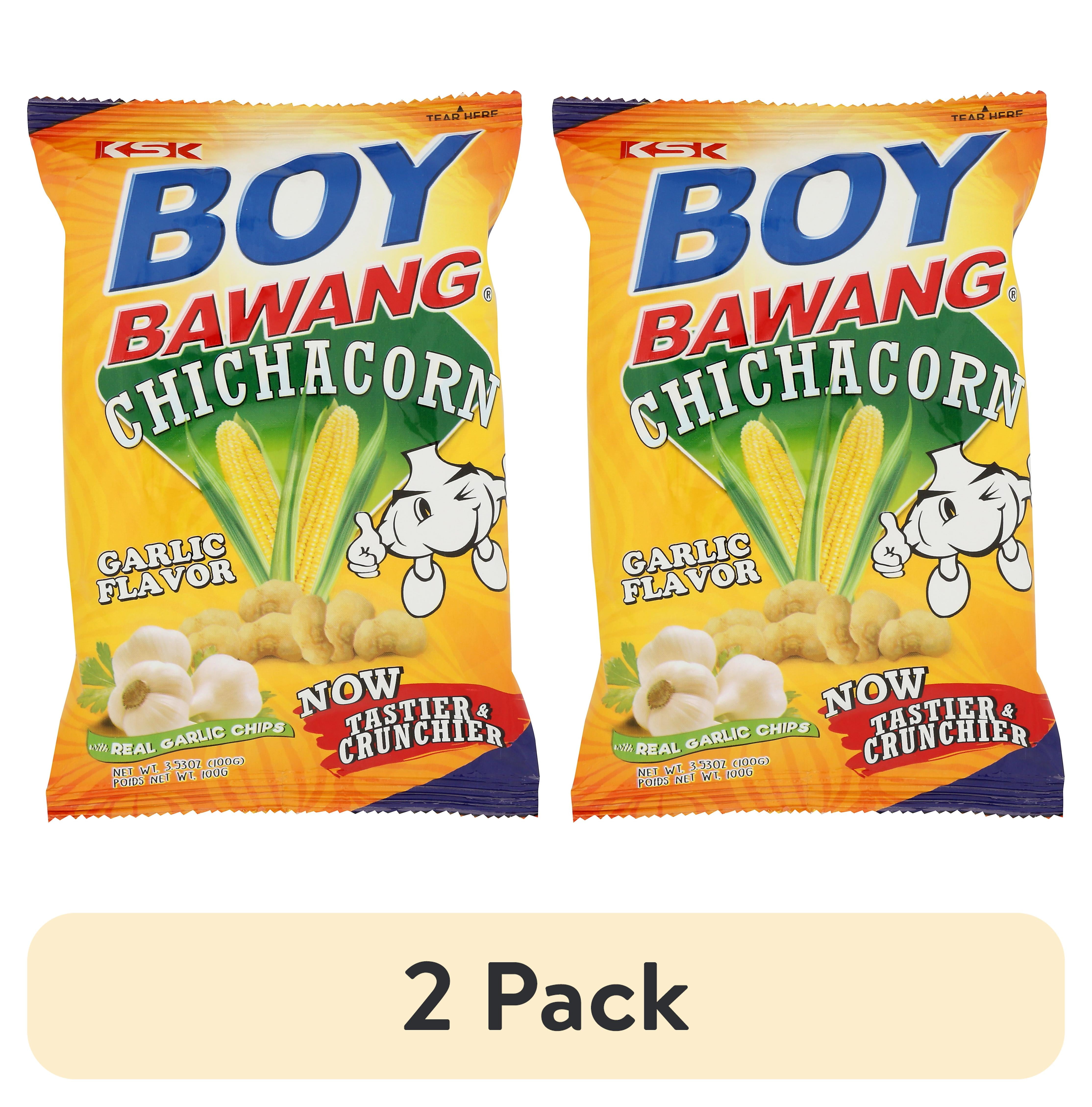 (2 pack) Boy Bawang Garlic Flavor Chichacorn Snack Chips, 3.53 oz, 1 ...