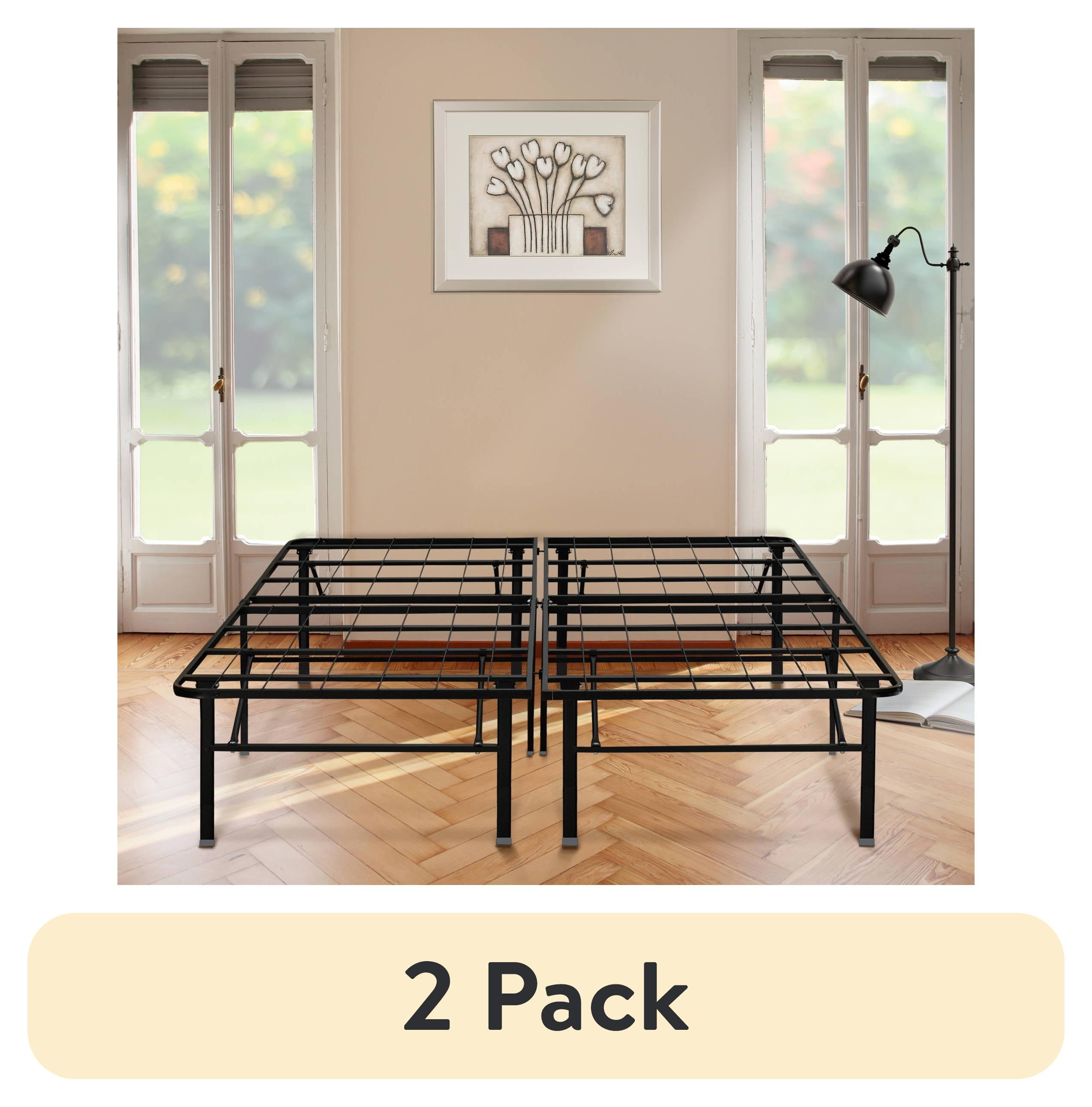 (2 pack) Boyd Sleep 18" Platform Metal Bed Frame with Under Bed Storage ...