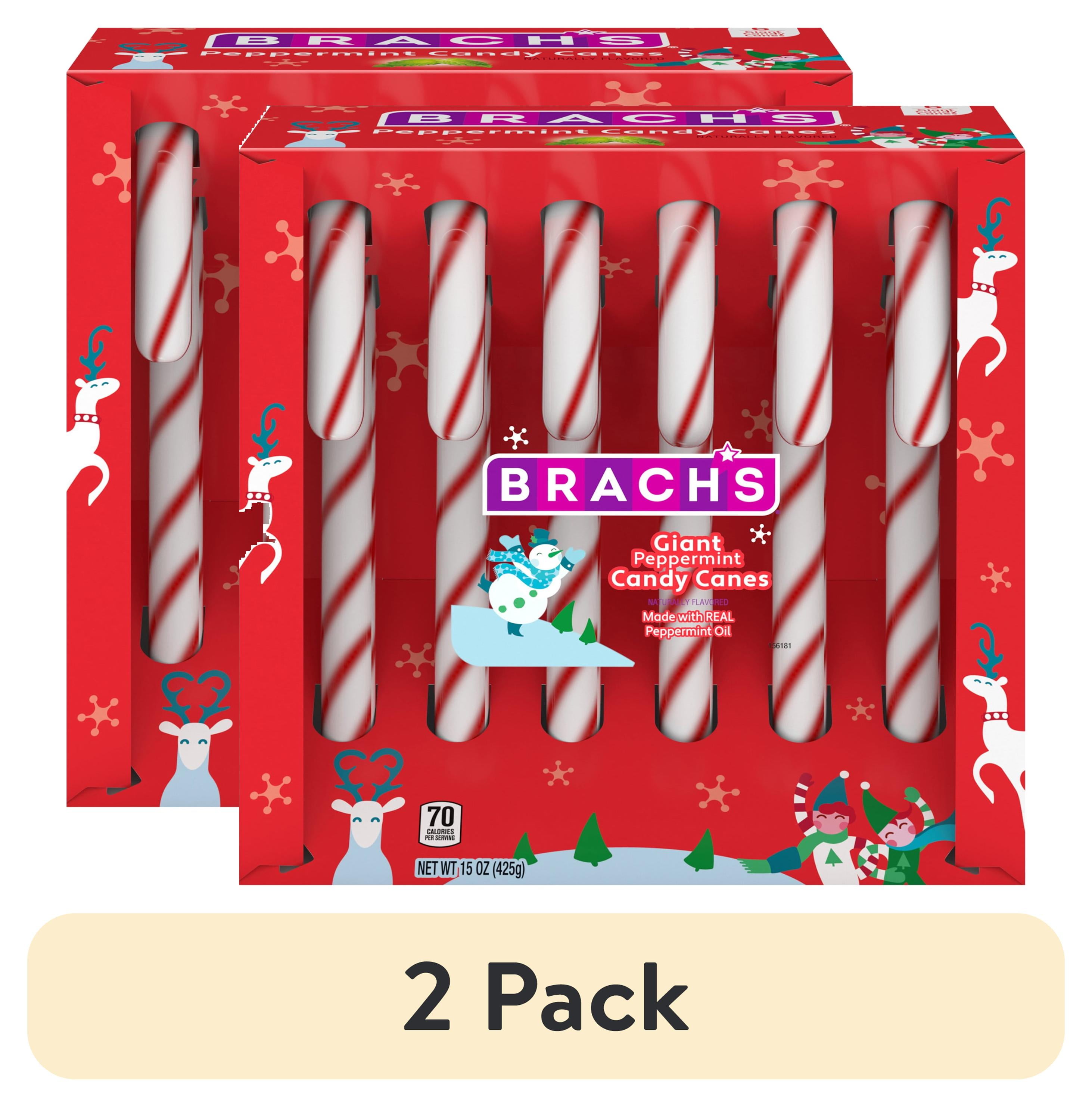 (2 pack) Brach's Giant Peppermint Holiday Candy Canes, Christmas Candy ...