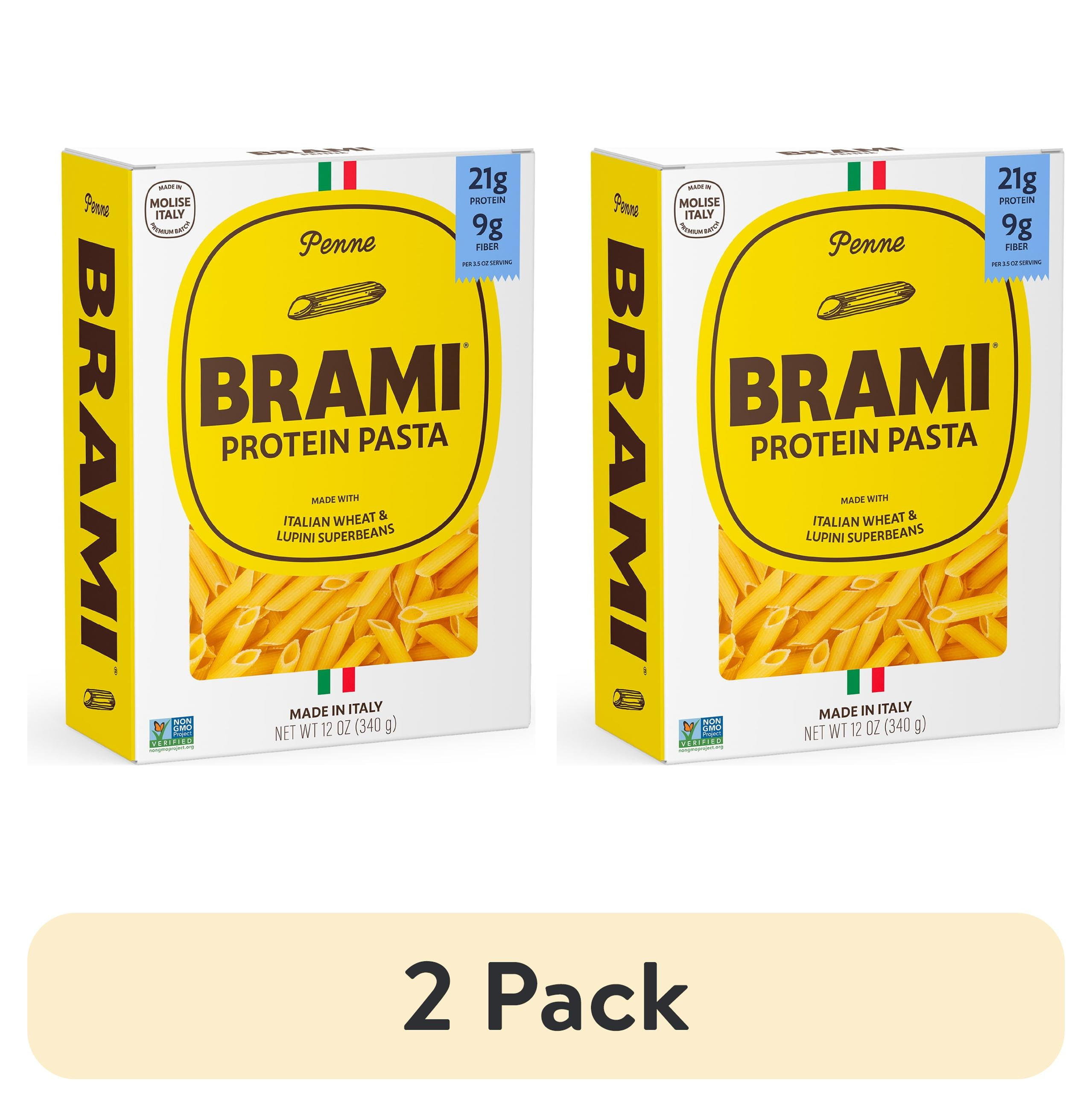 (2 pack) Brami Penne High Protein Pasta, Made in Italy, 21g Protein ...