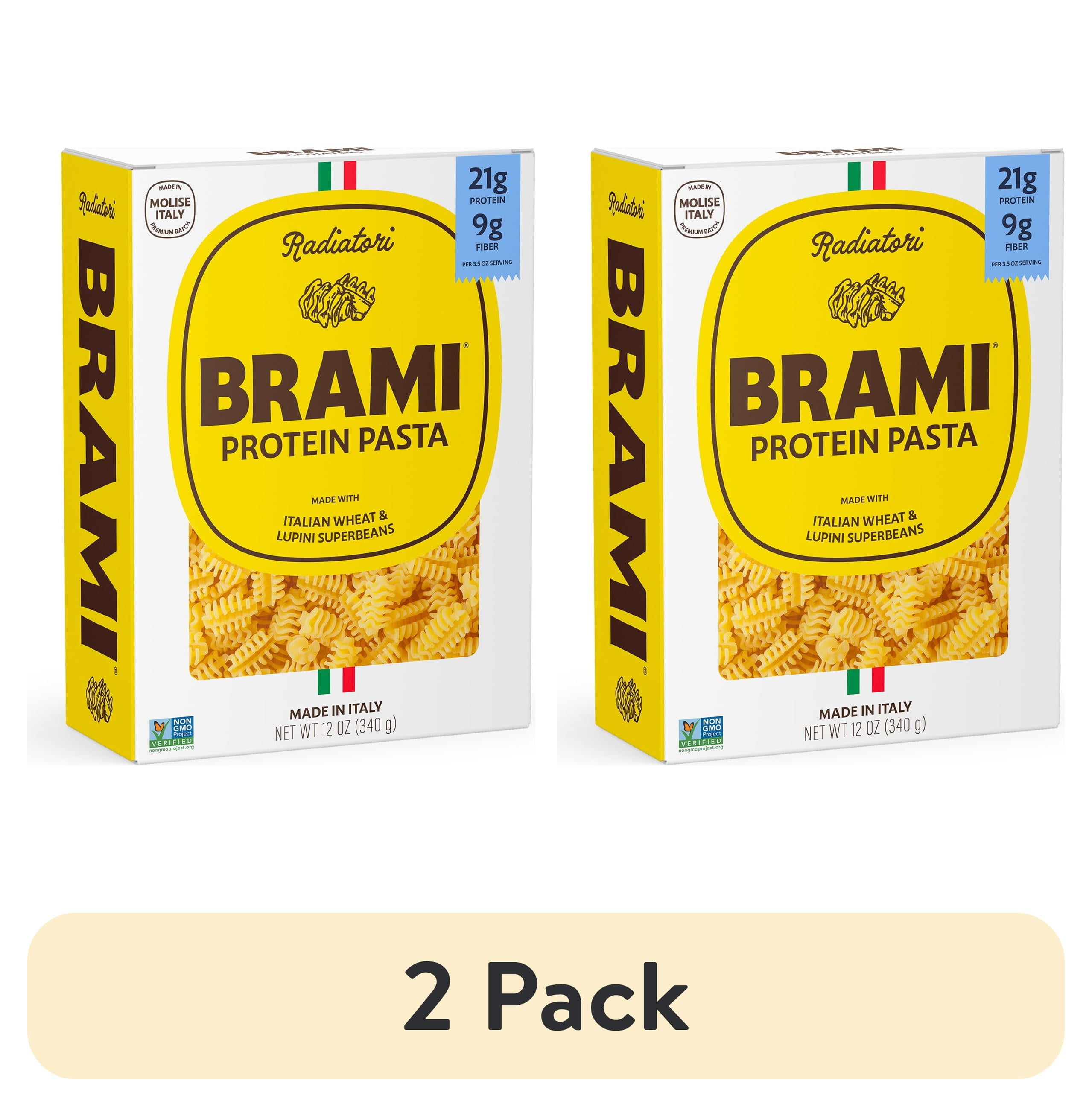 (2 pack) Brami Radiatori High Protein Pasta, Made in Italy, 21g Protein ...